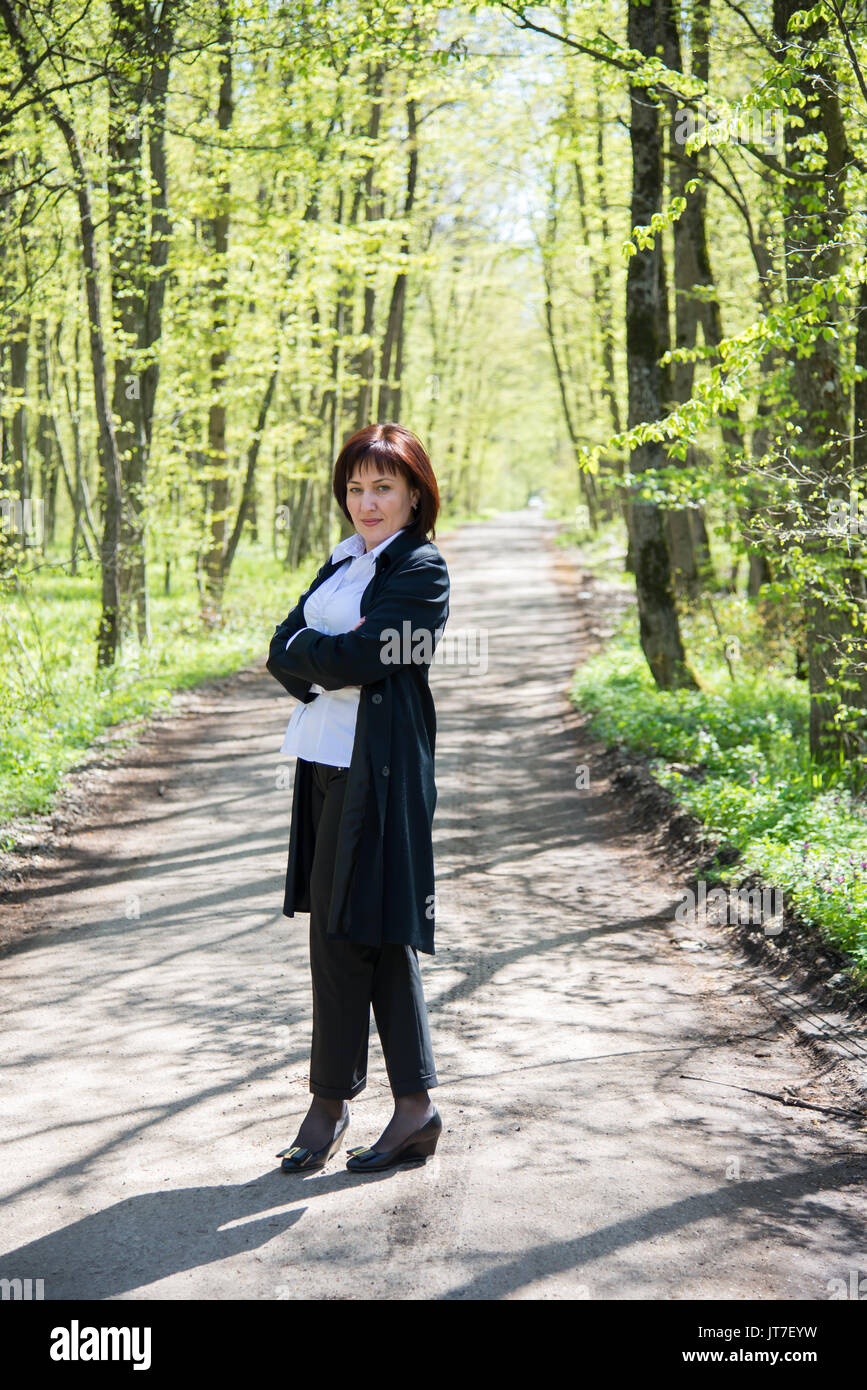 Cute woman on the walk Stock Photo - Alamy