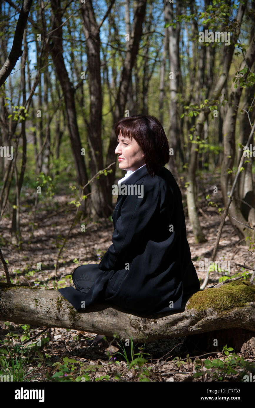 Cute woman on the walk Stock Photo - Alamy