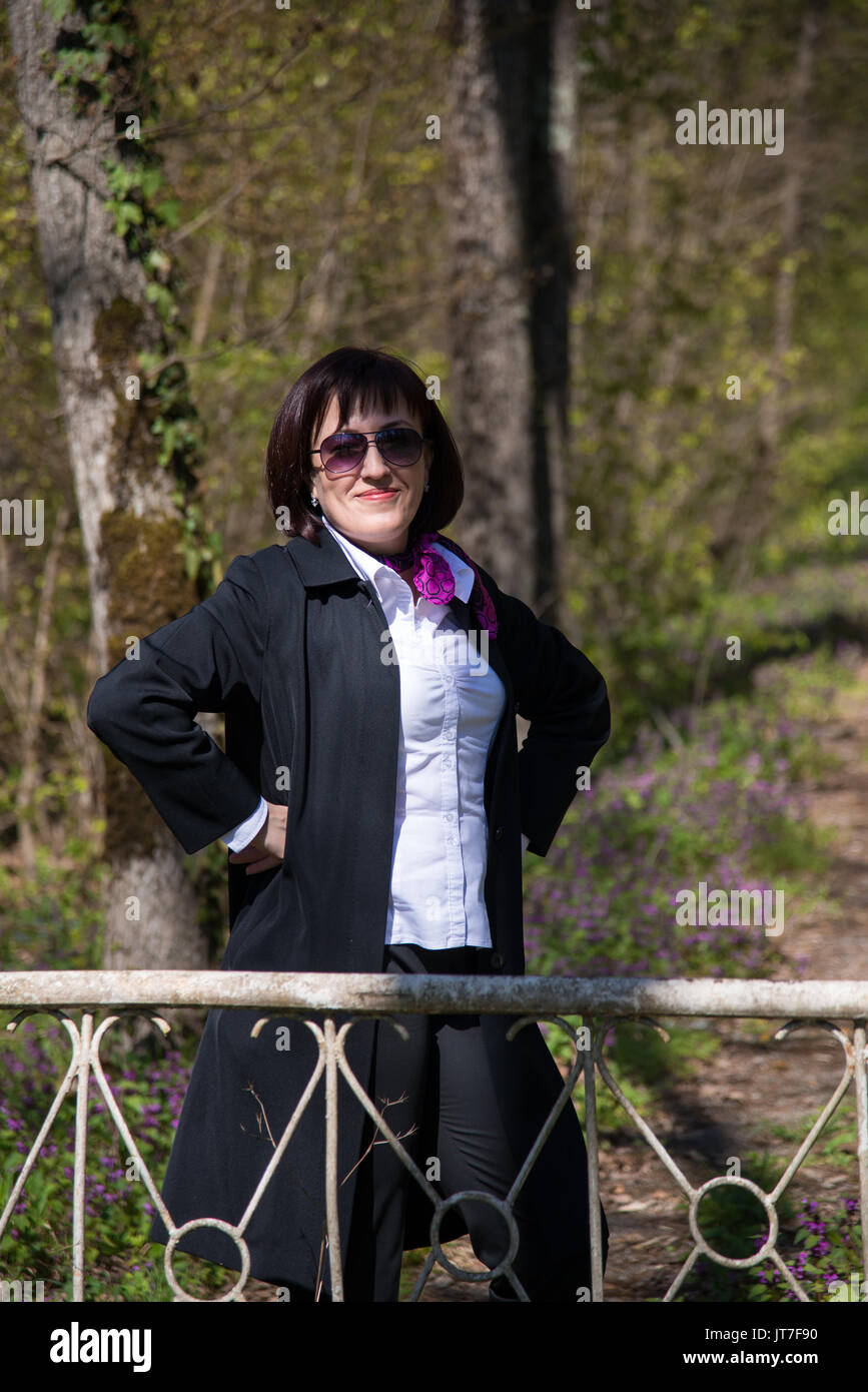 Cute woman on the walk Stock Photo - Alamy