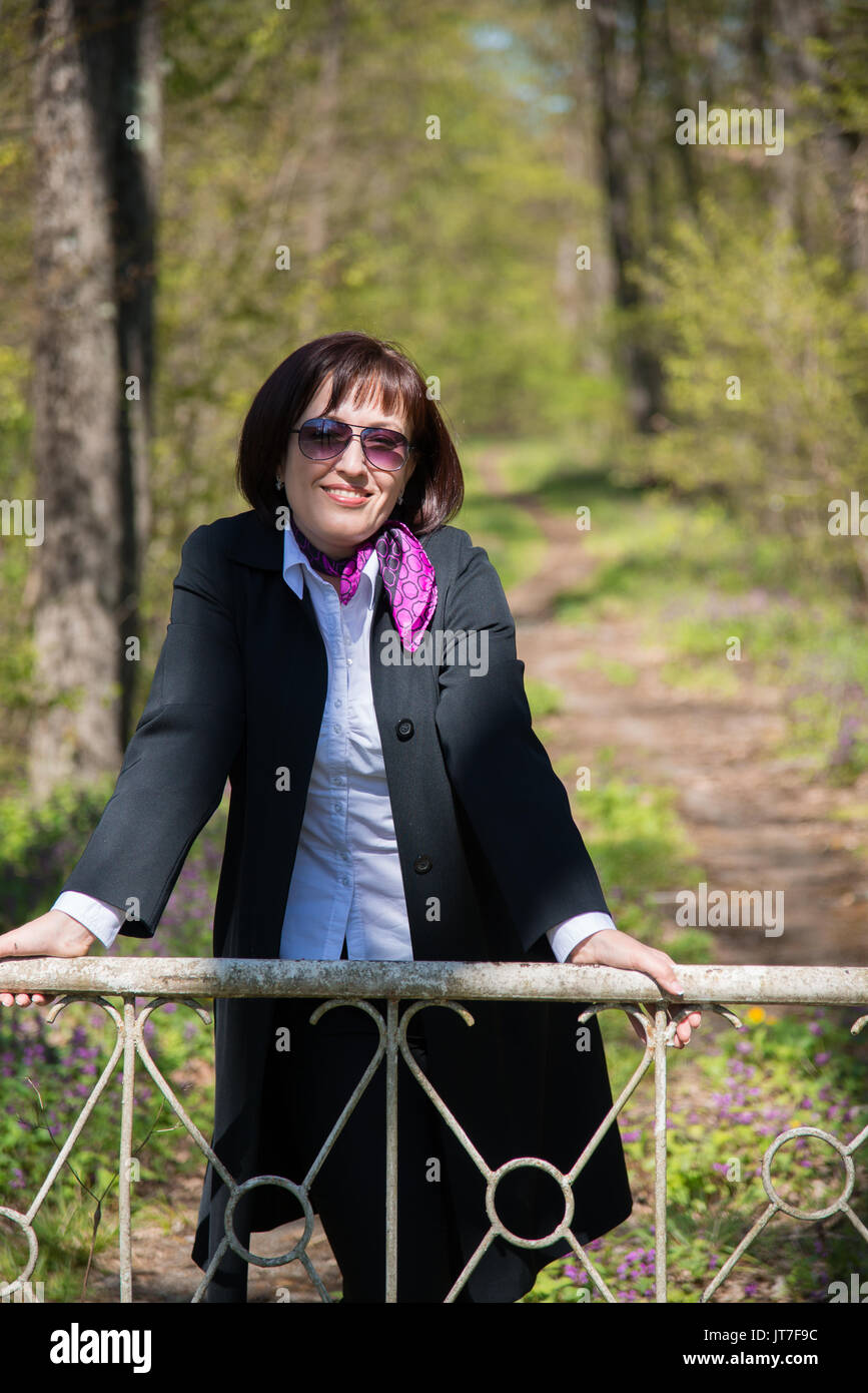 Cute woman on the walk Stock Photo - Alamy