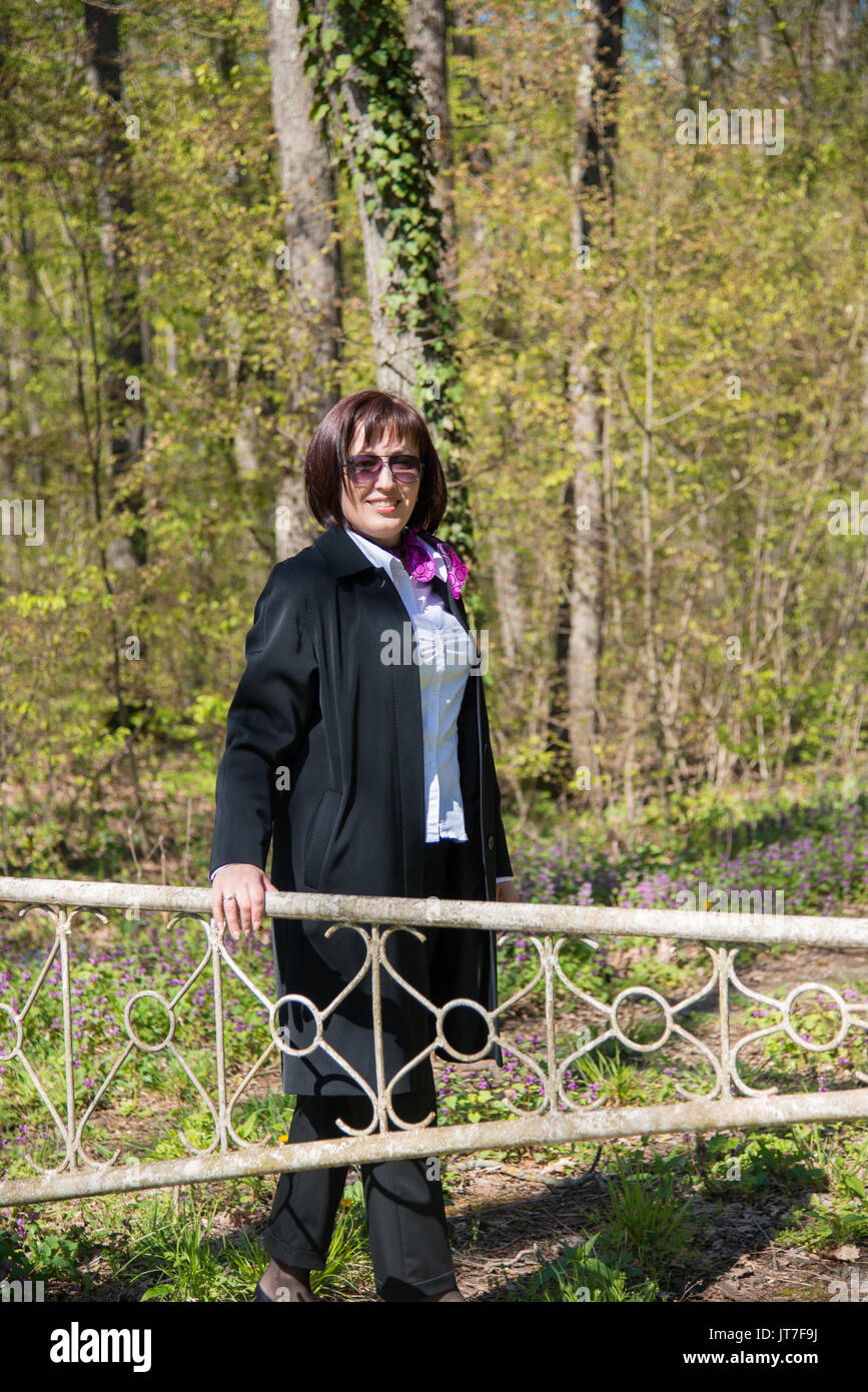 Cute woman on the walk Stock Photo - Alamy