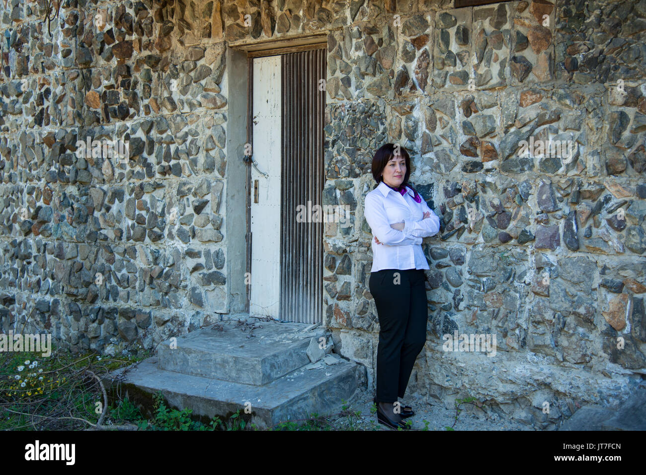 Cute woman on the walk Stock Photo - Alamy