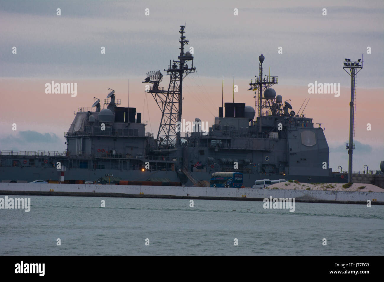 The military ship is moored in the seaport of Odessa on July 12, 2017 ...