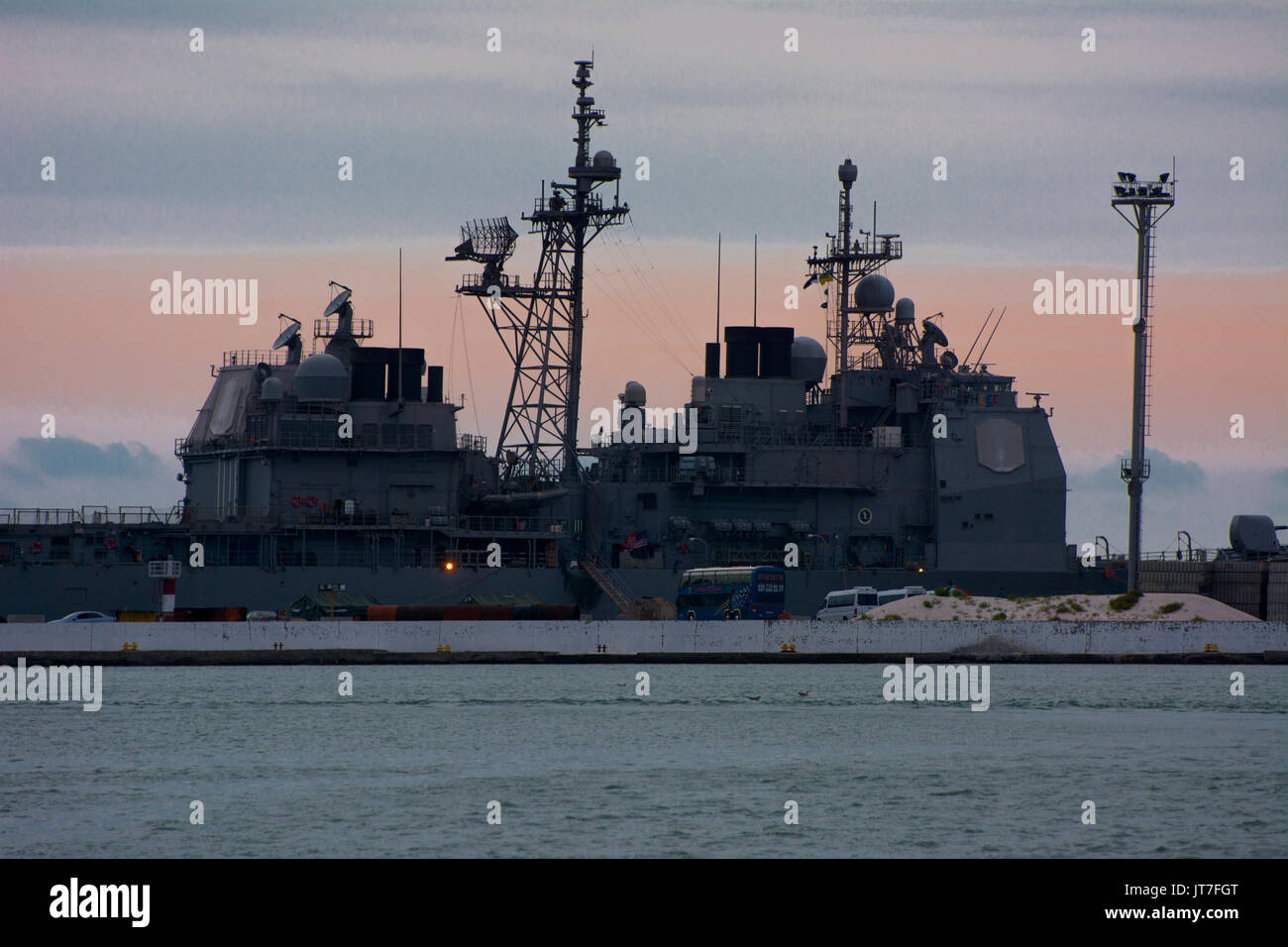 The military ship is moored in the seaport of Odessa on July 12, 2017 ...