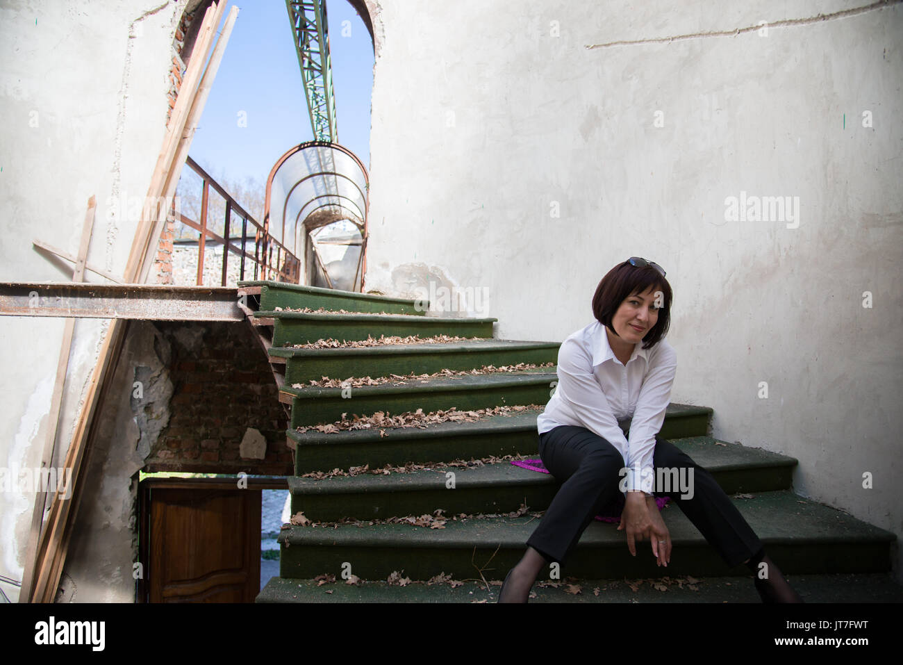 Cute woman on the walk Stock Photo - Alamy