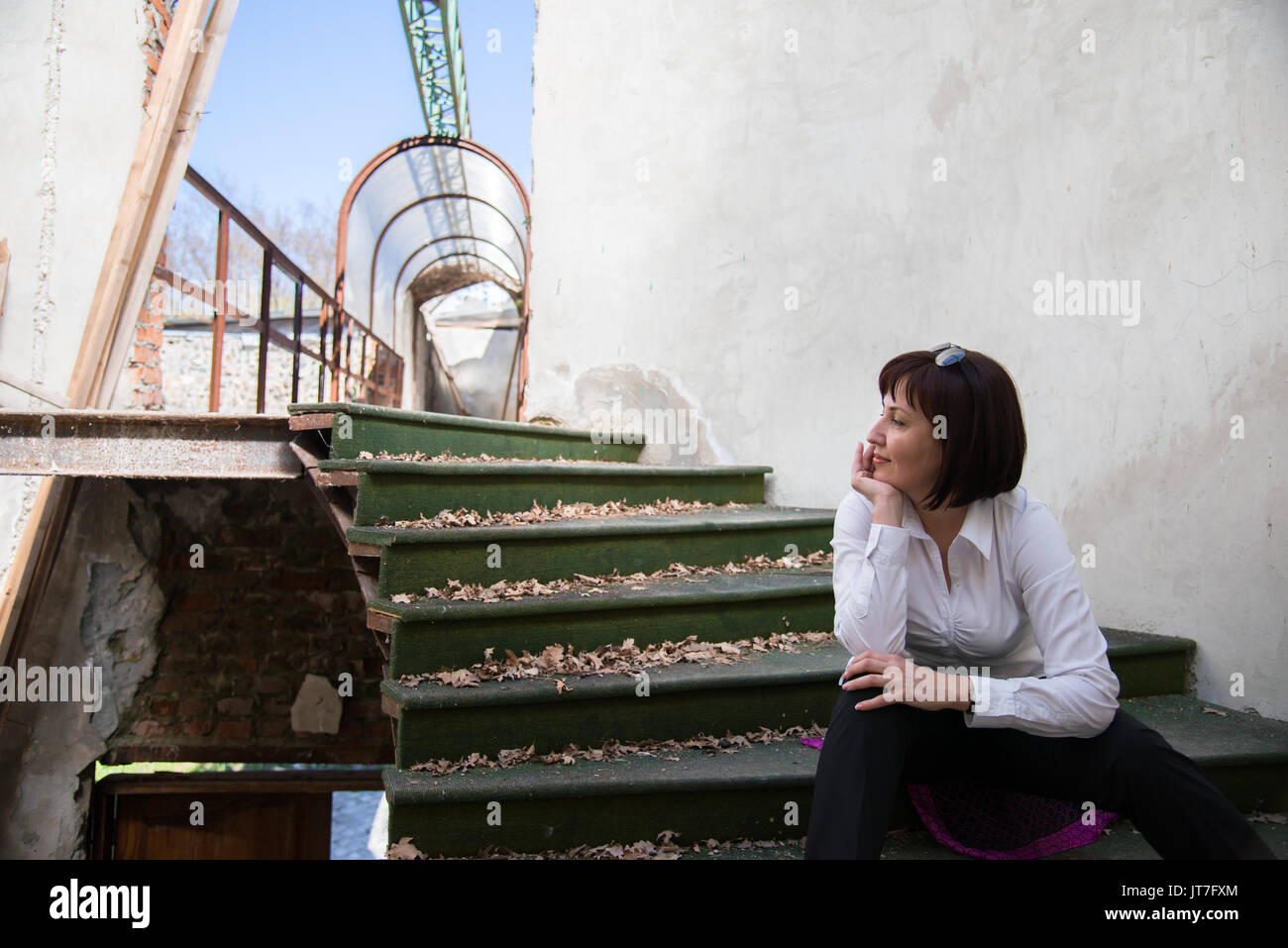 Cute woman on the walk Stock Photo - Alamy