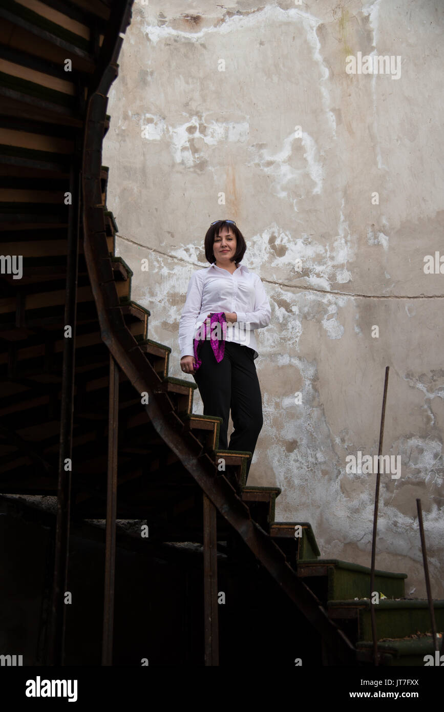 Cute woman on the walk Stock Photo - Alamy