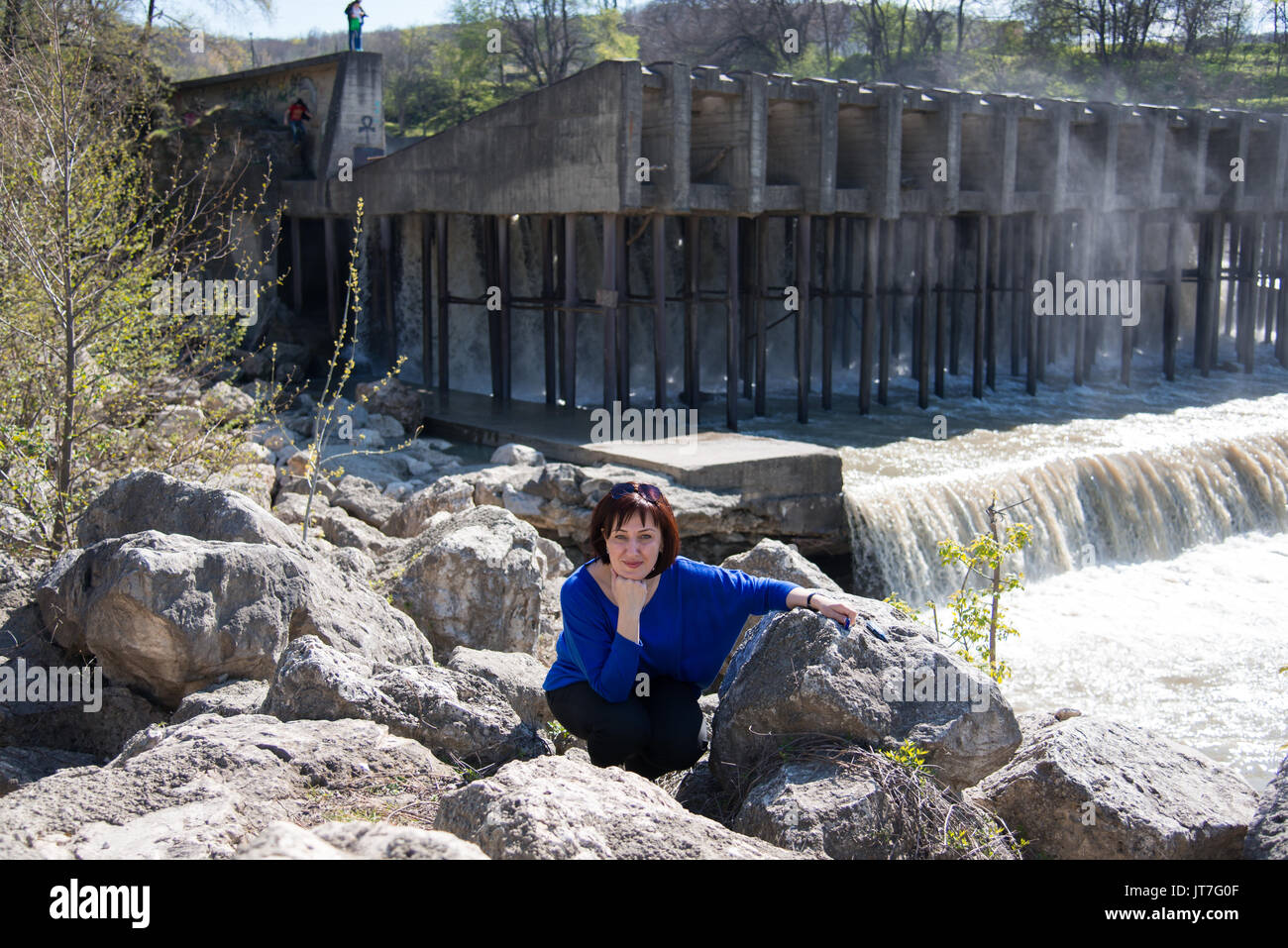 Cute woman on the walk Stock Photo - Alamy