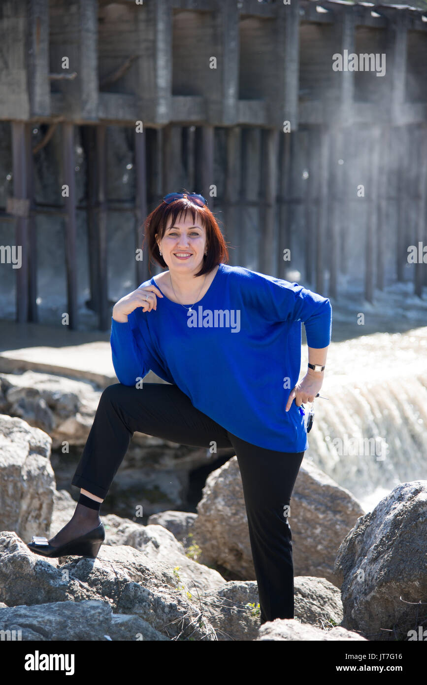 Cute woman on the walk Stock Photo - Alamy