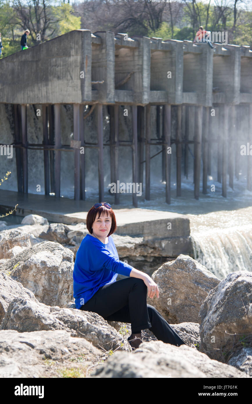 Cute woman on the walk Stock Photo - Alamy