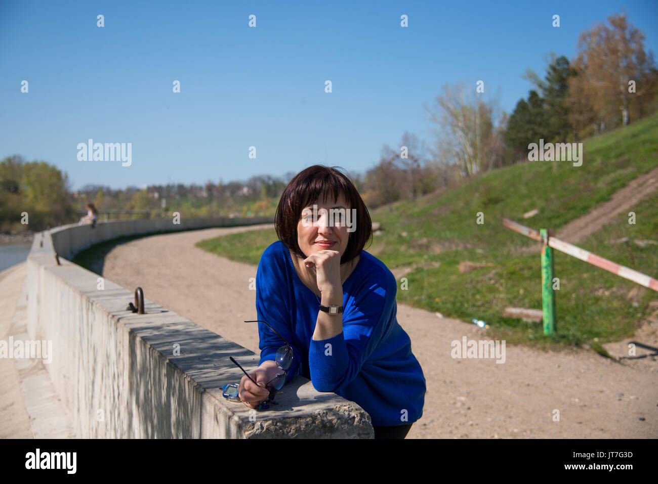 Cute woman on the walk Stock Photo - Alamy