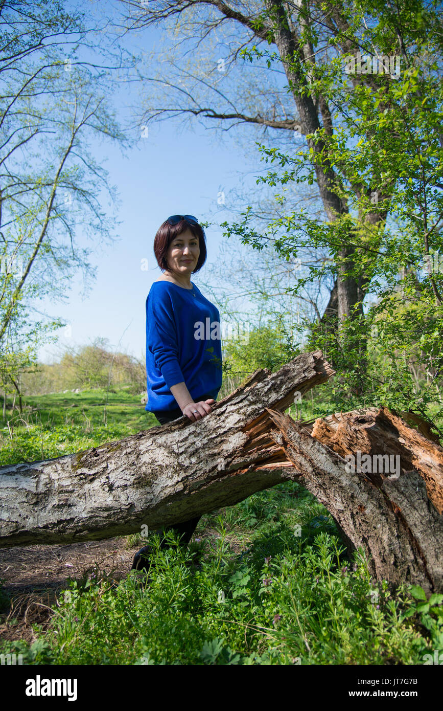 Cute woman on the walk Stock Photo - Alamy