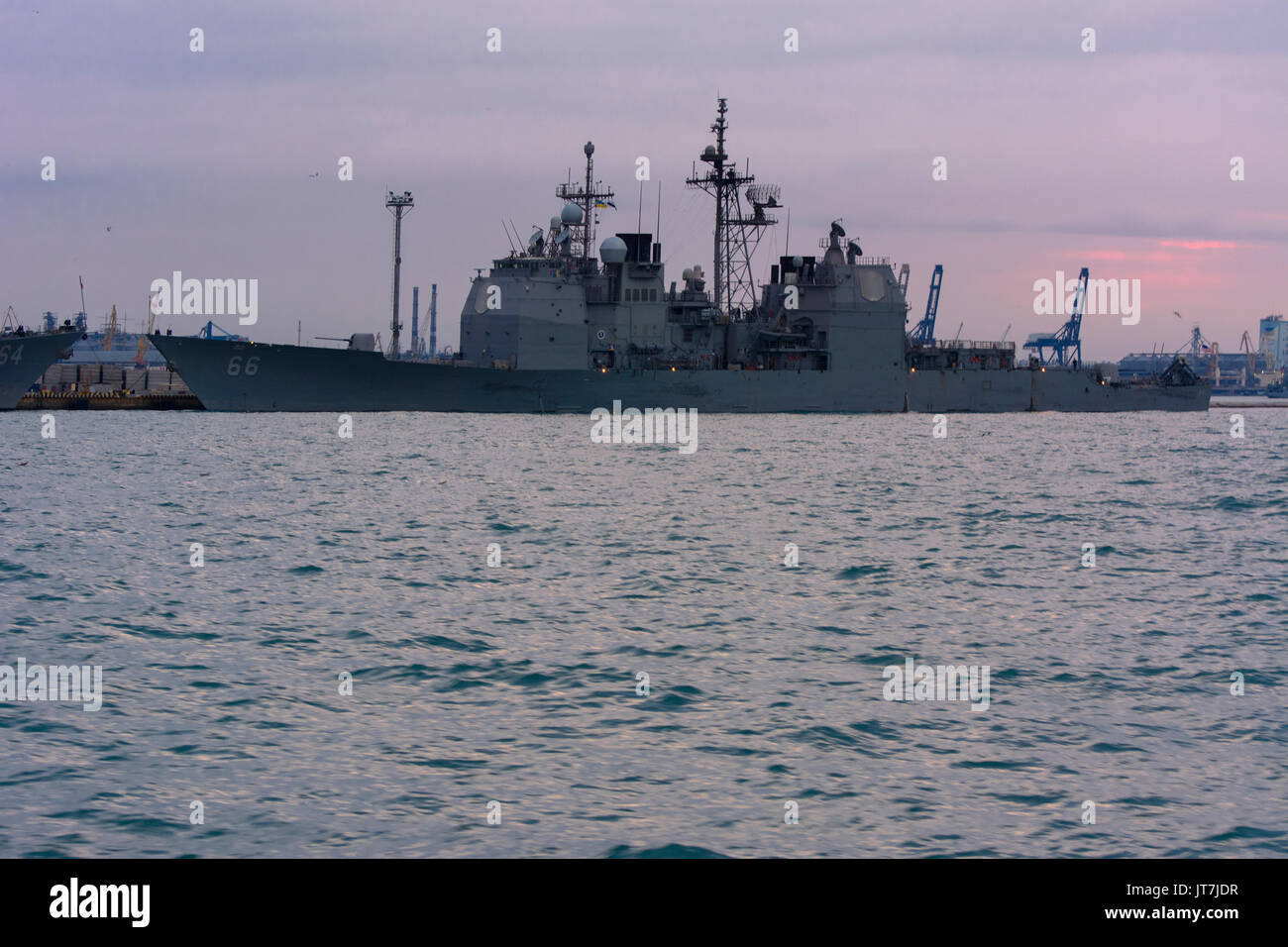 The military ship is moored in the seaport of Odessa on July 12, 2017 ...