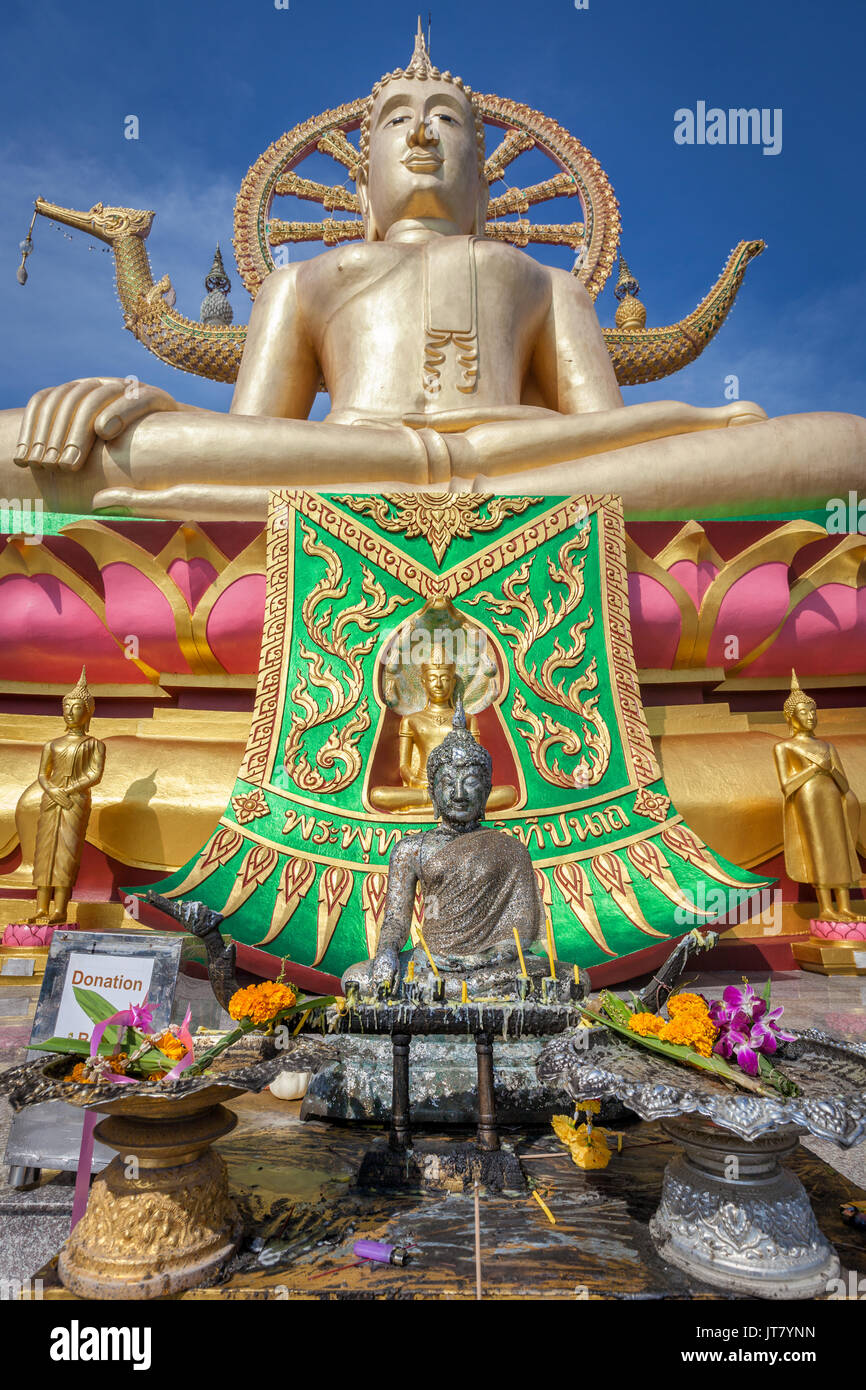 Big Buddha temple or Wat Phra Yai in Kho Samui island, Thailand Stock ...