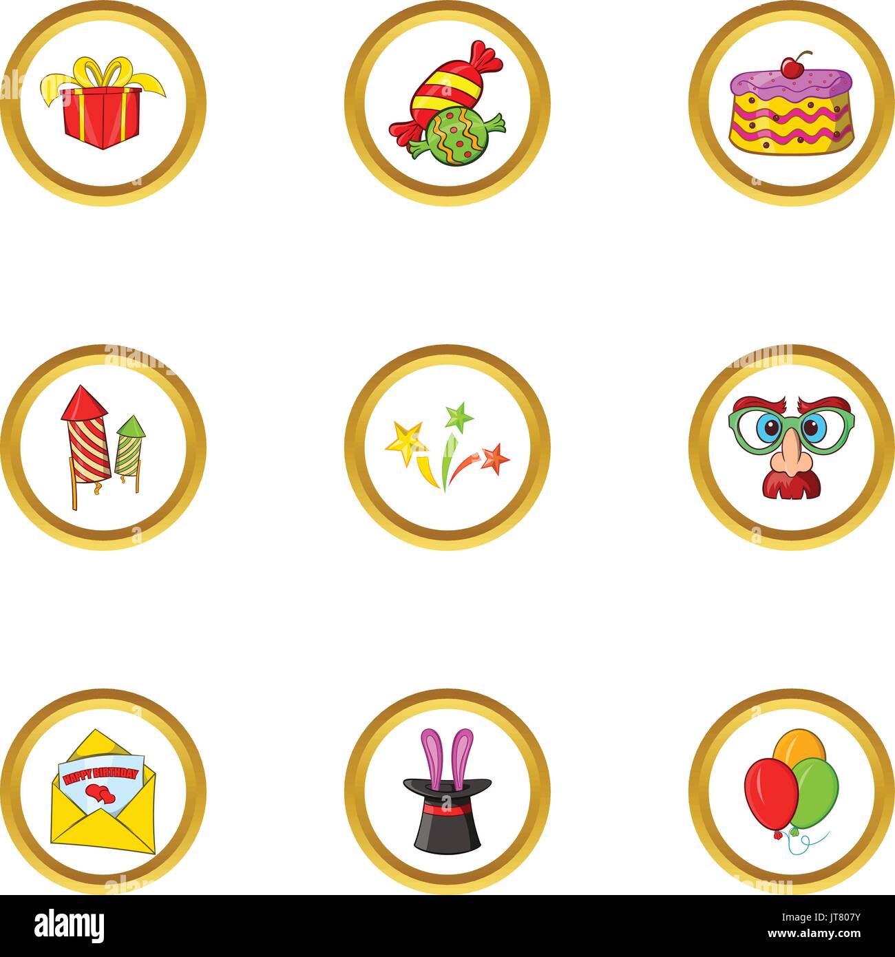Holiday icon set, cartoon style Stock Vector Image & Art - Alamy