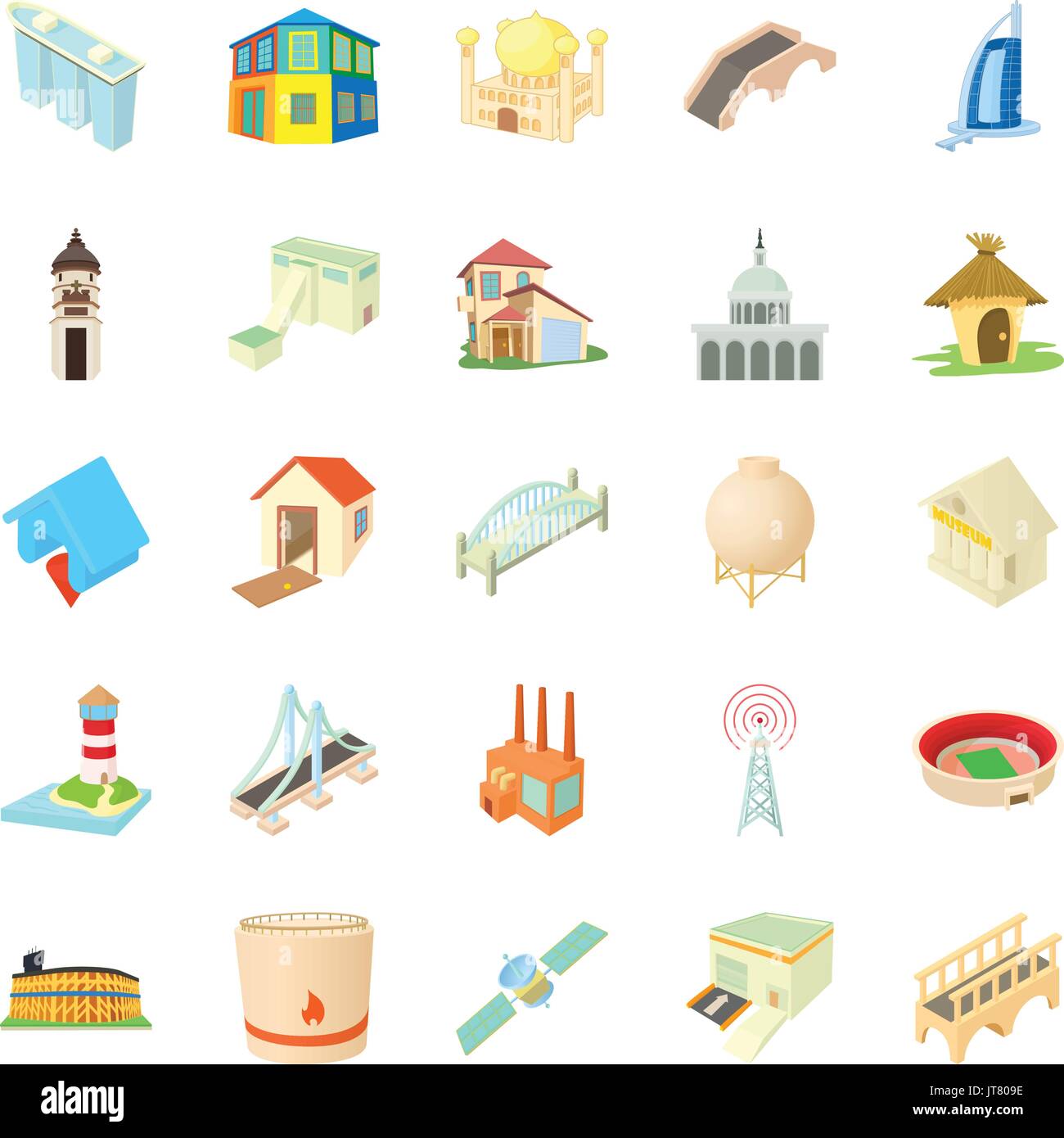 Facility icons set, cartoon style Stock Vector Image & Art - Alamy