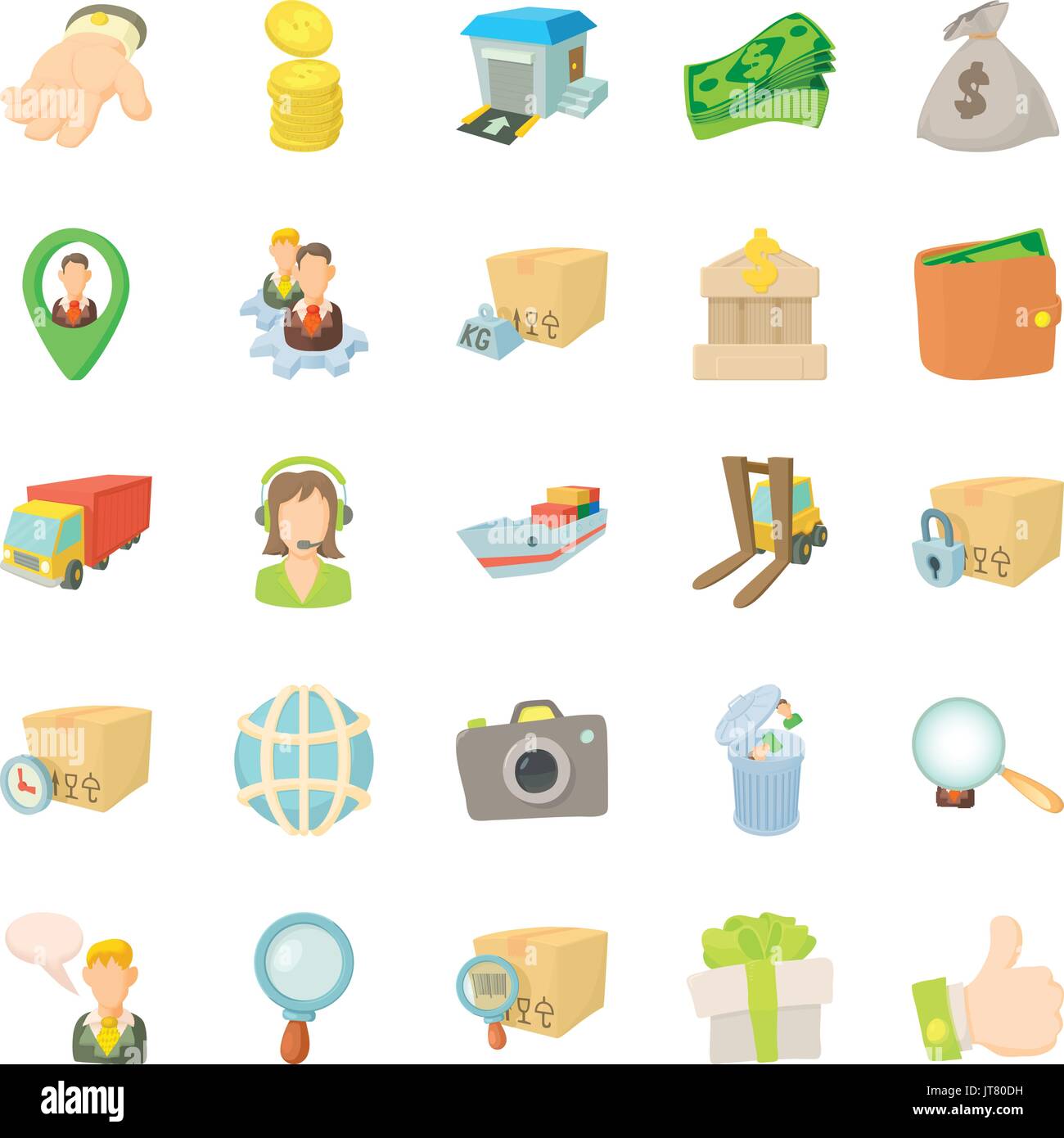 Remittance of money icons set, cartoon style Stock Vector Image & Art ...