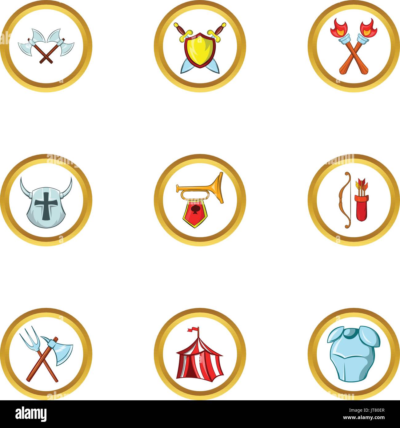 Medieval war icon set, cartoon style Stock Vector Image & Art - Alamy