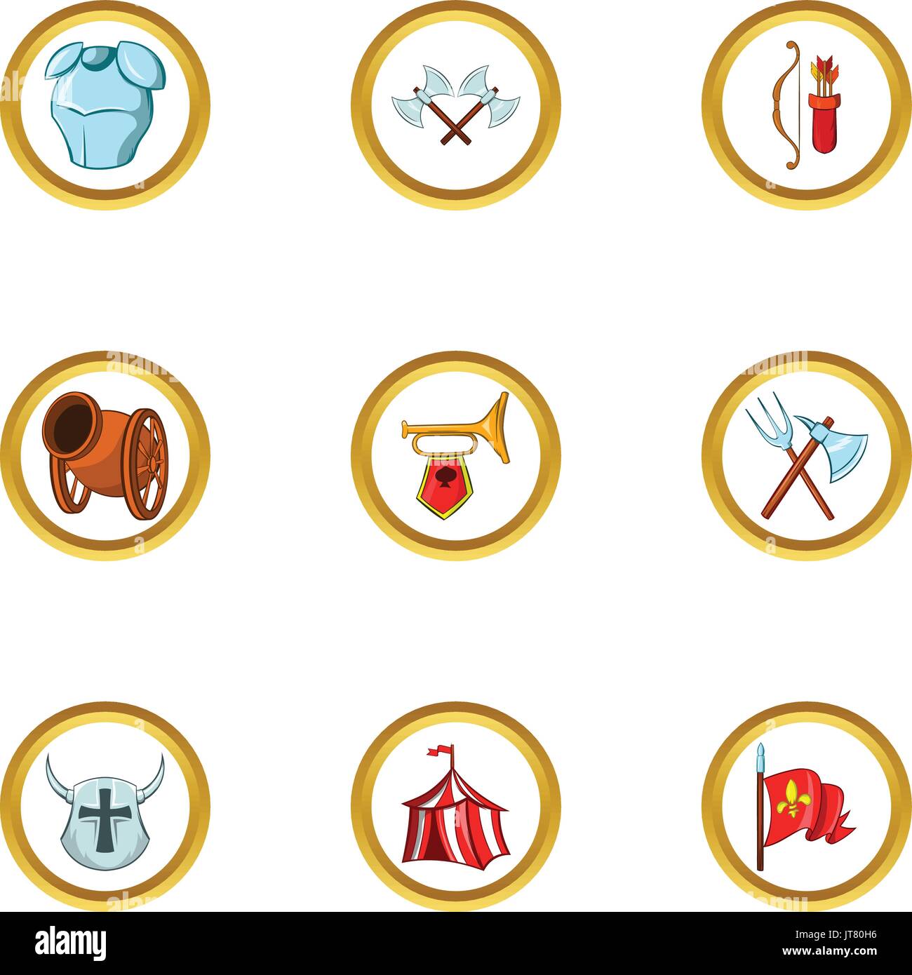 Medieval tactic icon set, cartoon style Stock Vector Image & Art - Alamy