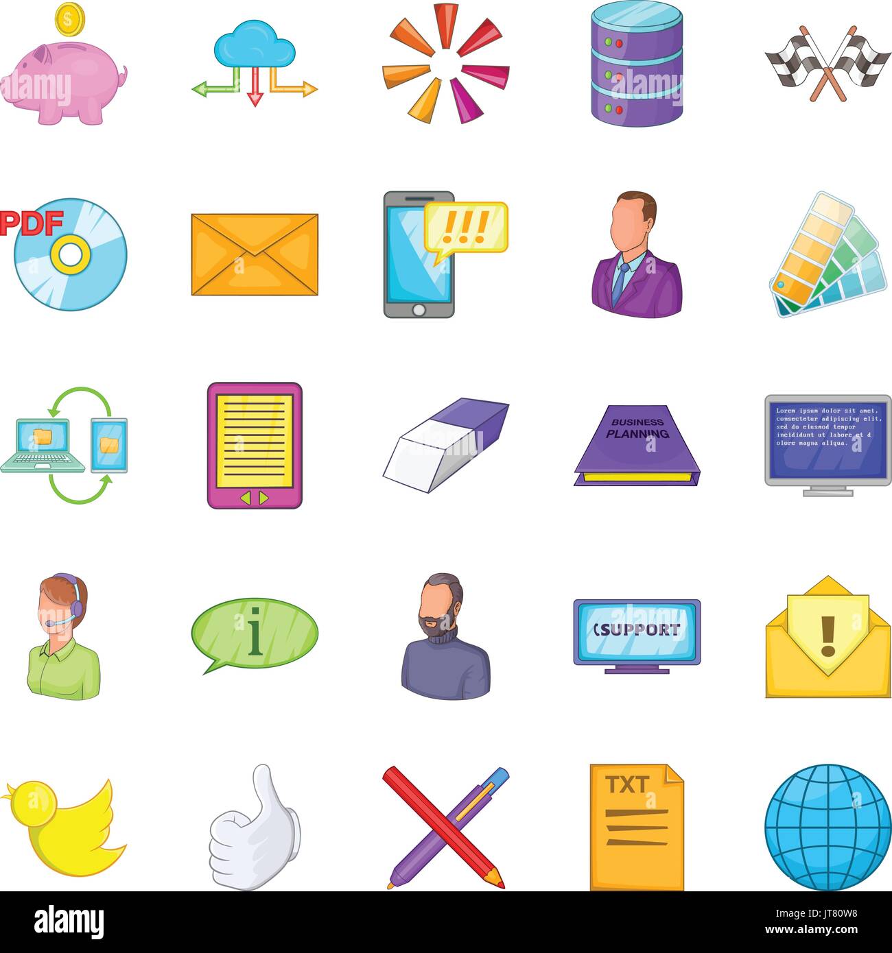 Bank worker icons set, cartoon style Stock Vector Image & Art - Alamy