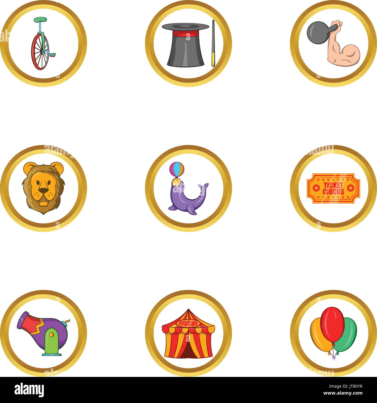 Circus icon set, cartoon style Stock Vector Image & Art - Alamy