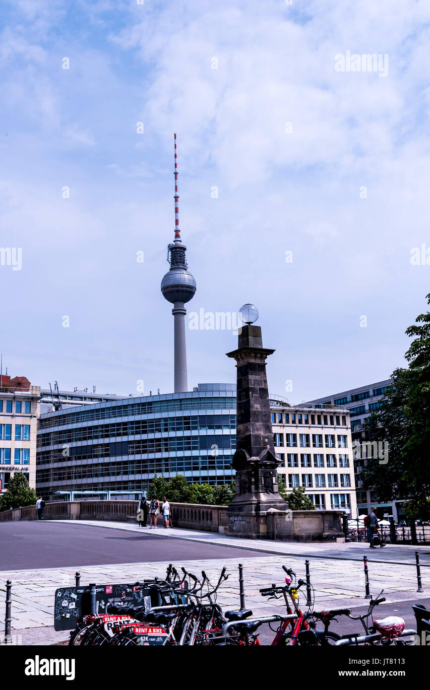 The Needle or Television Tower in Berlin Germany has become of symbol ...