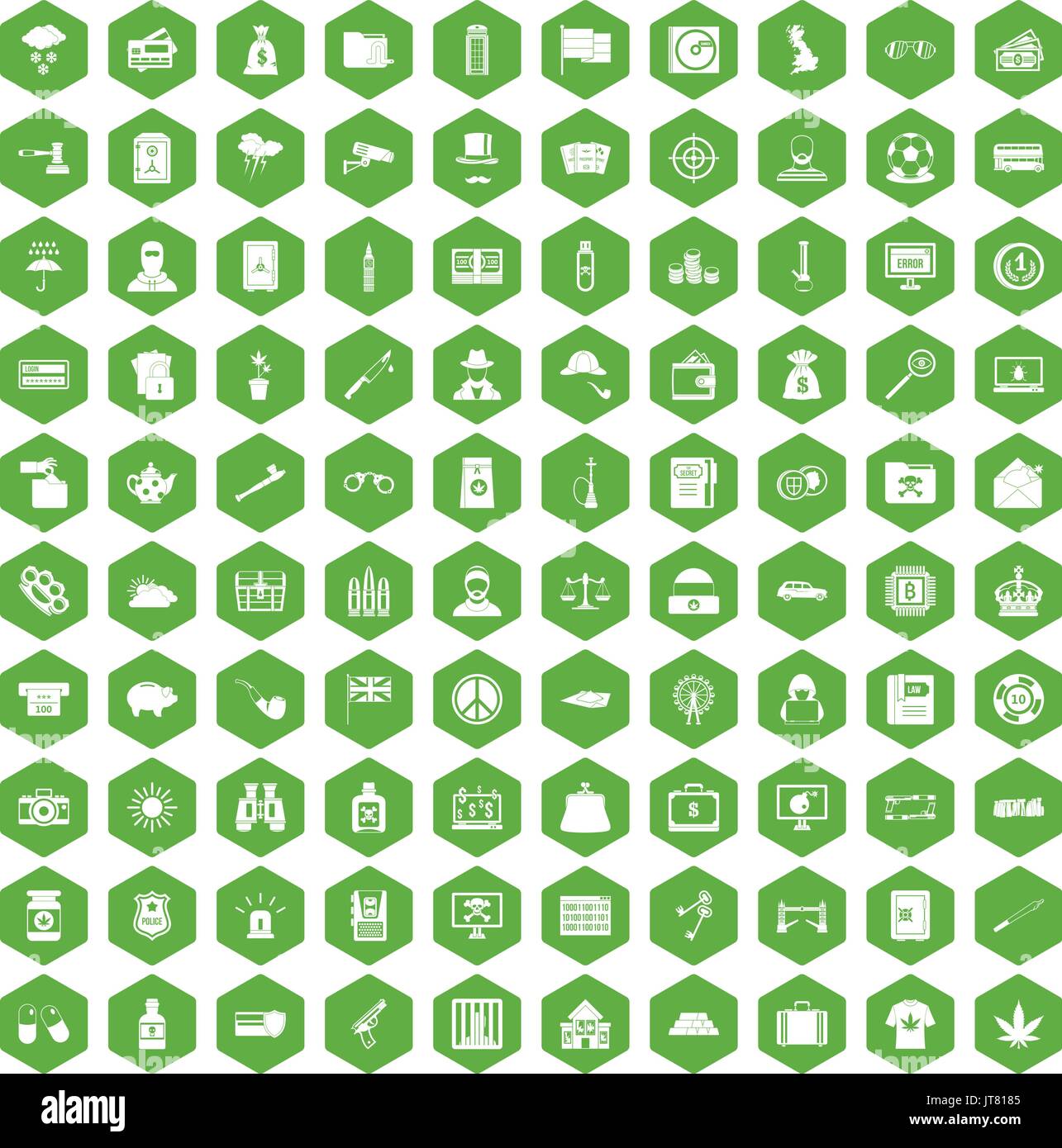 100 police icons hexagon green Stock Vector Image & Art - Alamy