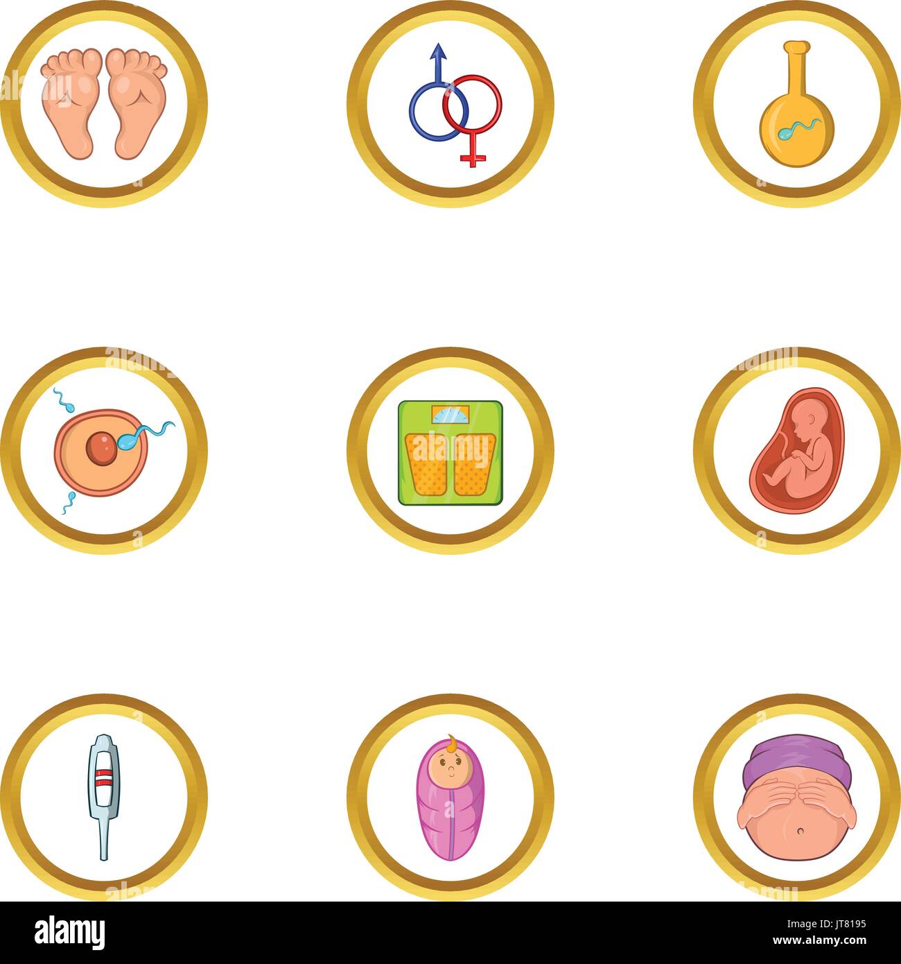 Pregnant icon set cartoon Stock Vector Images - Alamy