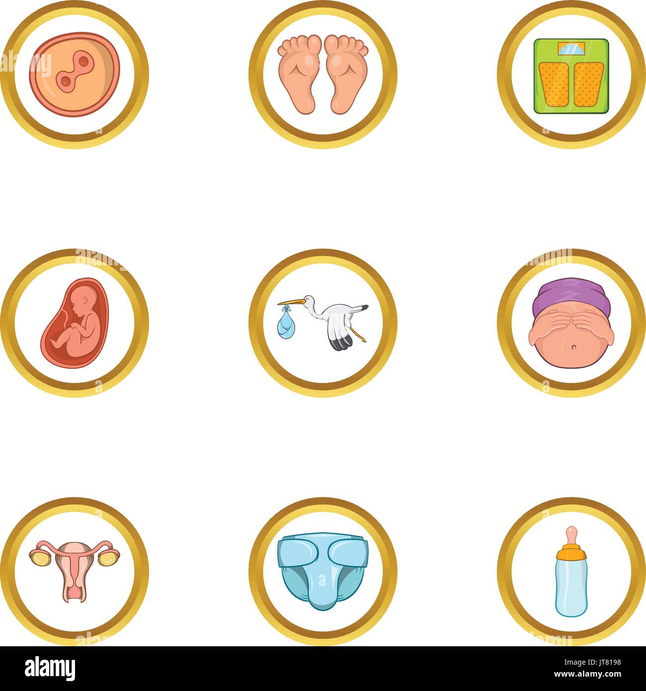 Pregnant period icon set, cartoon style Stock Vector Image & Art - Alamy