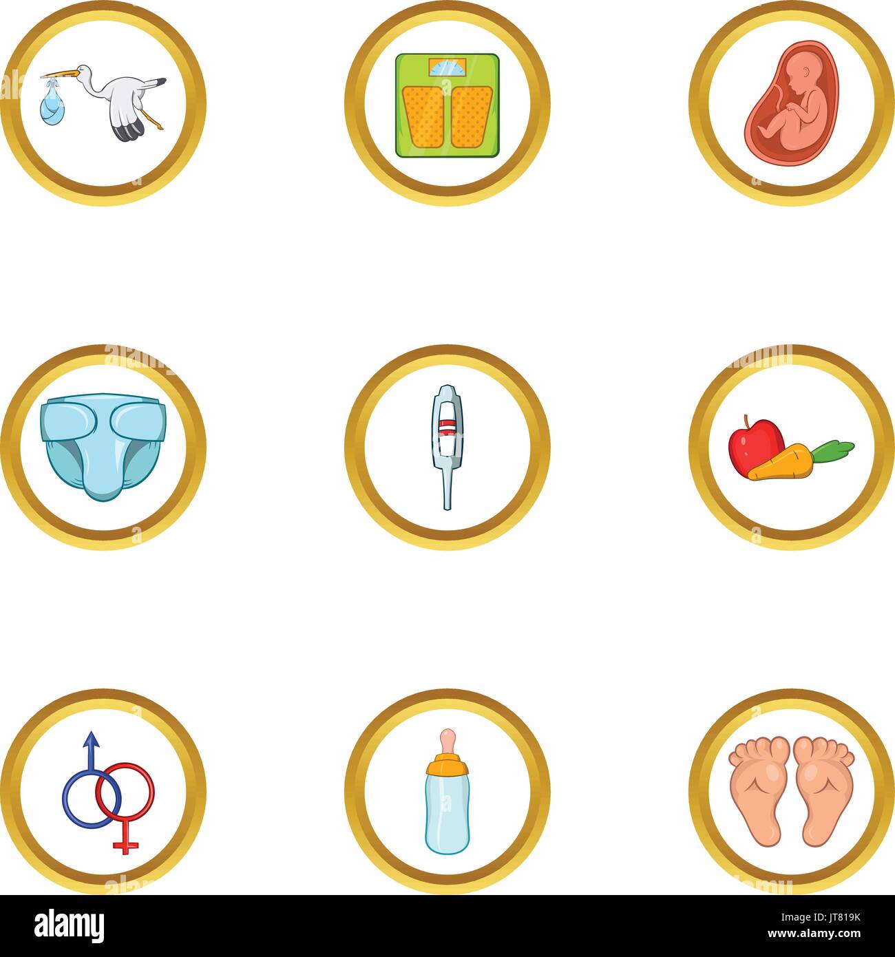 Baby period icon set, cartoon style Stock Vector Image & Art - Alamy