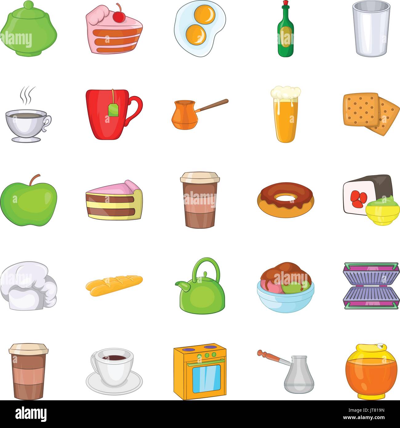 Eating icons set, cartoon style Stock Vector Image & Art - Alamy