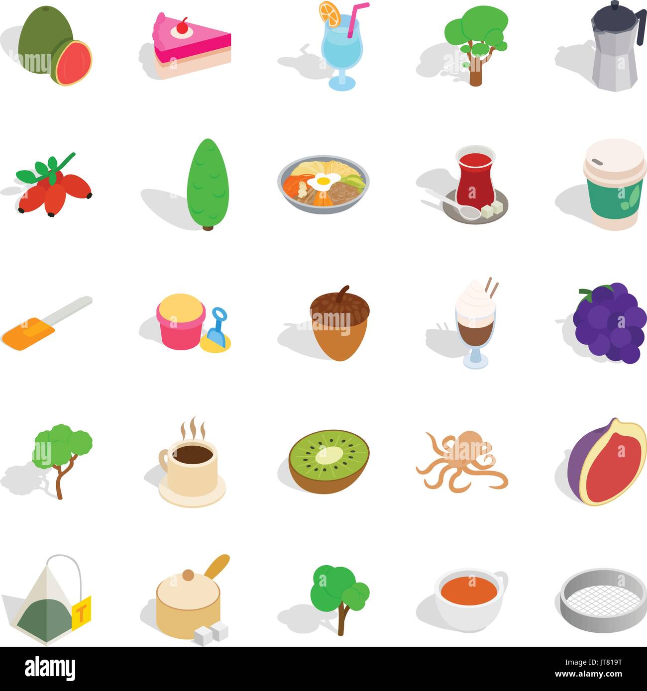 Drinking tea icons set, isometric style Stock Vector Image & Art - Alamy