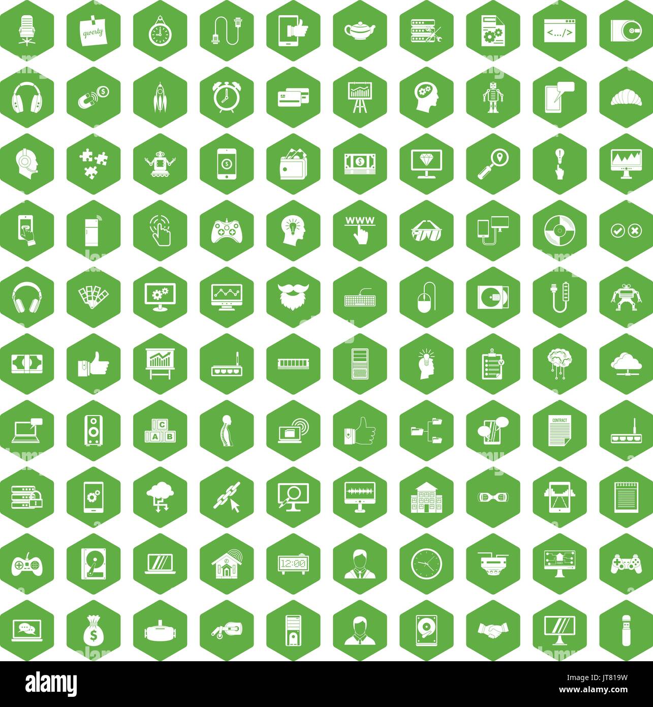 100 programmer icons hexagon green Stock Vector Image & Art - Alamy