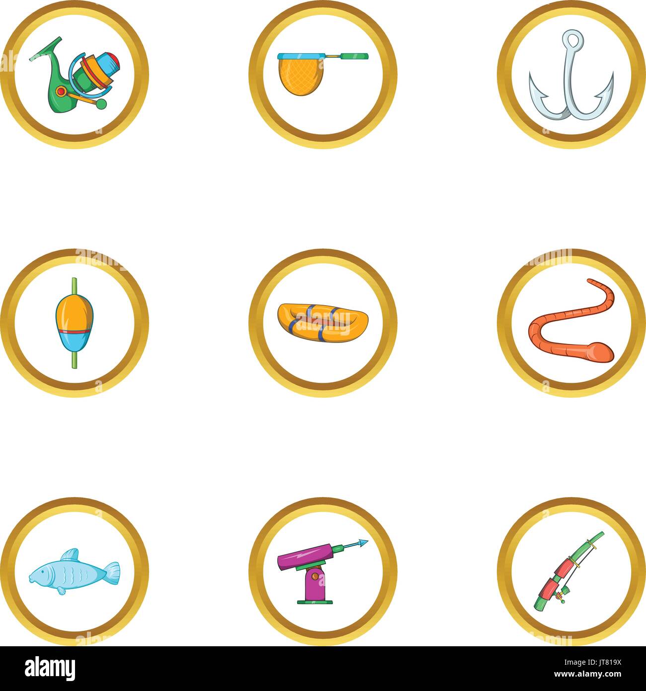 Fishing sport icon set, cartoon style Stock Vector Image & Art - Alamy