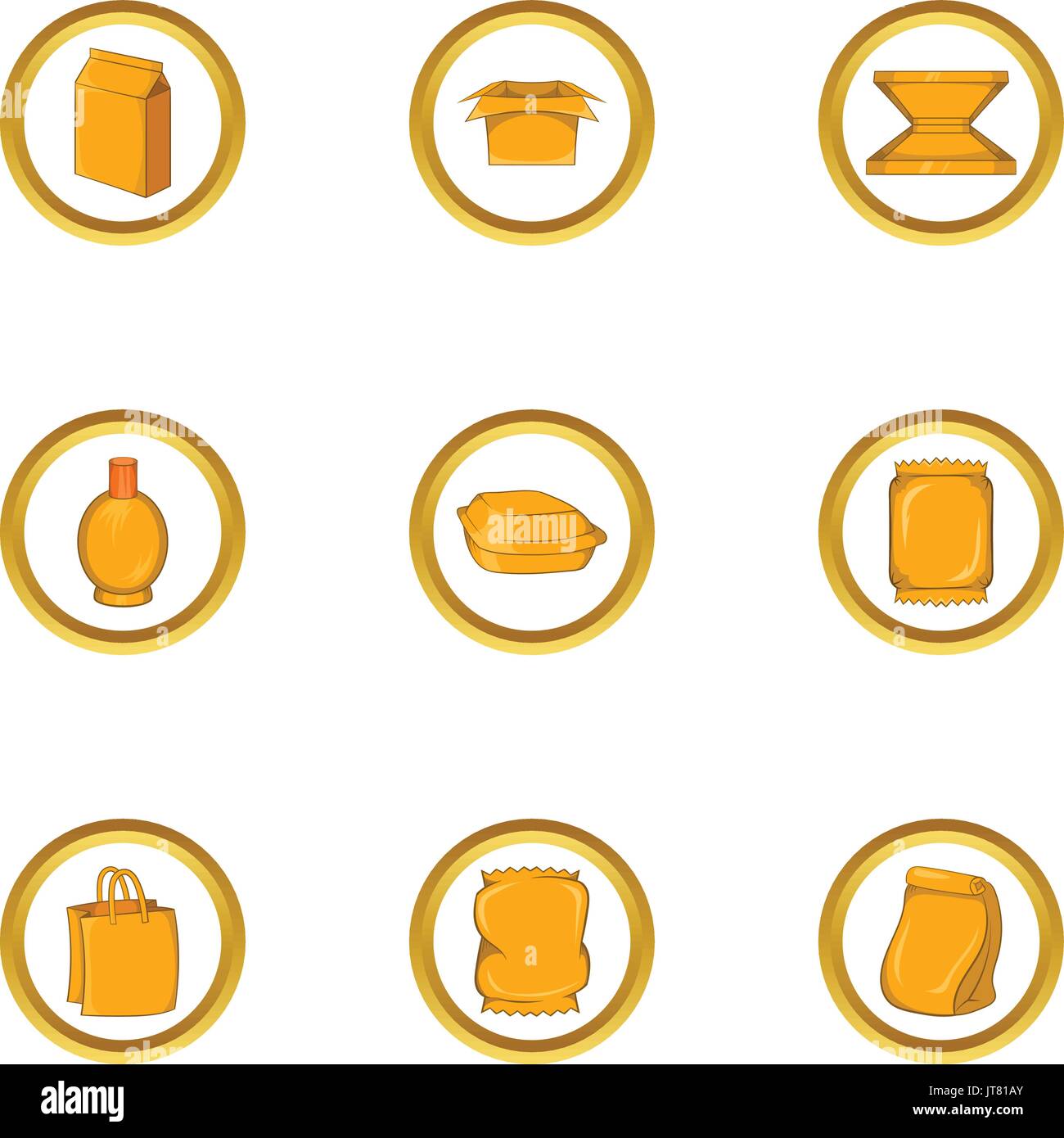 Eco packing icon set, cartoon style Stock Vector Image & Art - Alamy