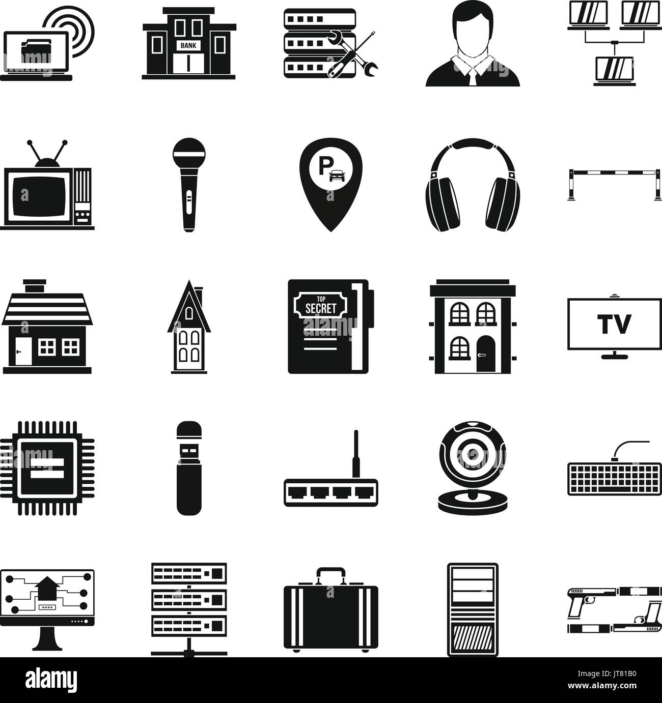 Recorder icons set, simple style Stock Vector Image & Art - Alamy