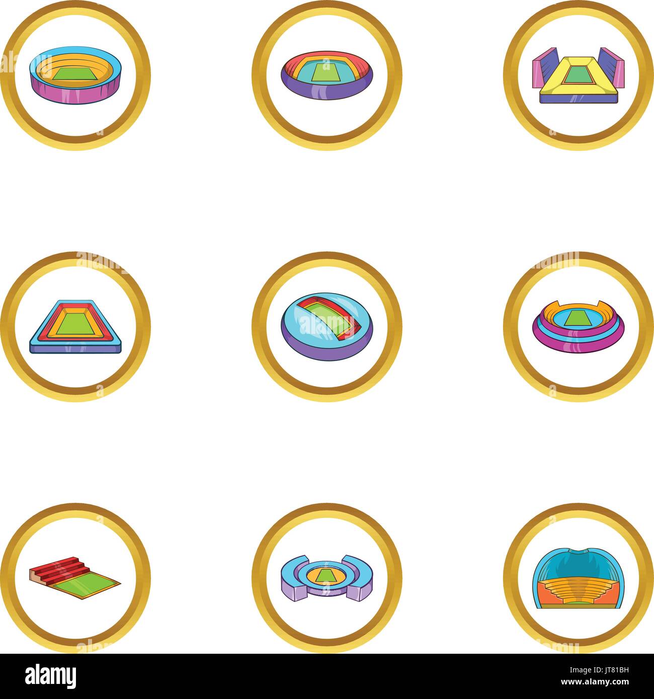 Soccer stadium icon set, cartoon style Stock Vector Image & Art - Alamy