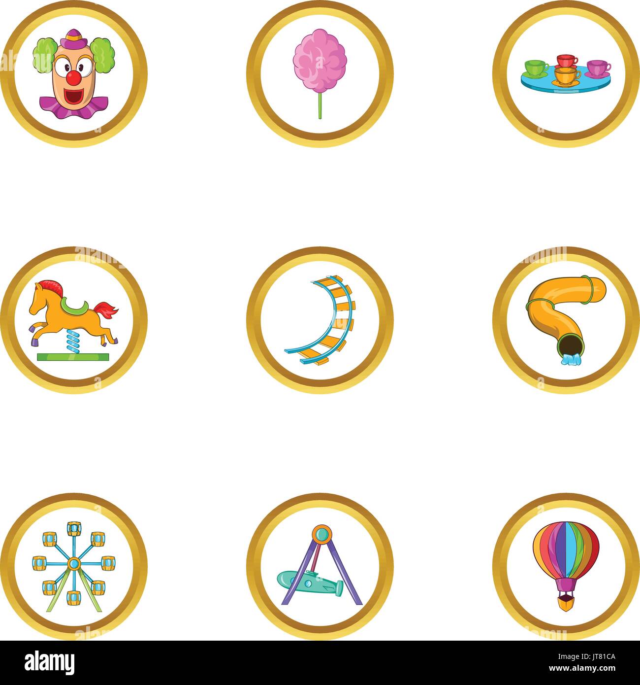 Amusement icon set, cartoon style Stock Vector Image & Art - Alamy