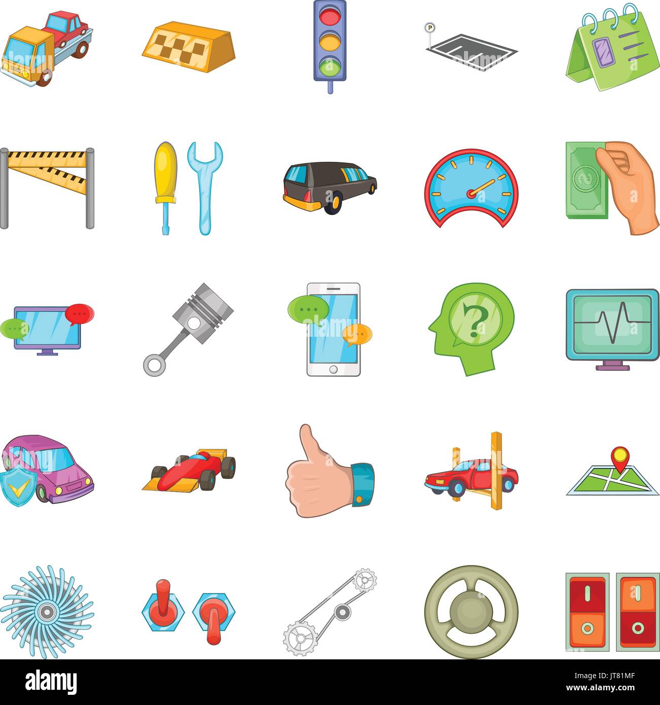 Car overhaul icons set, cartoon style Stock Vector Image & Art - Alamy