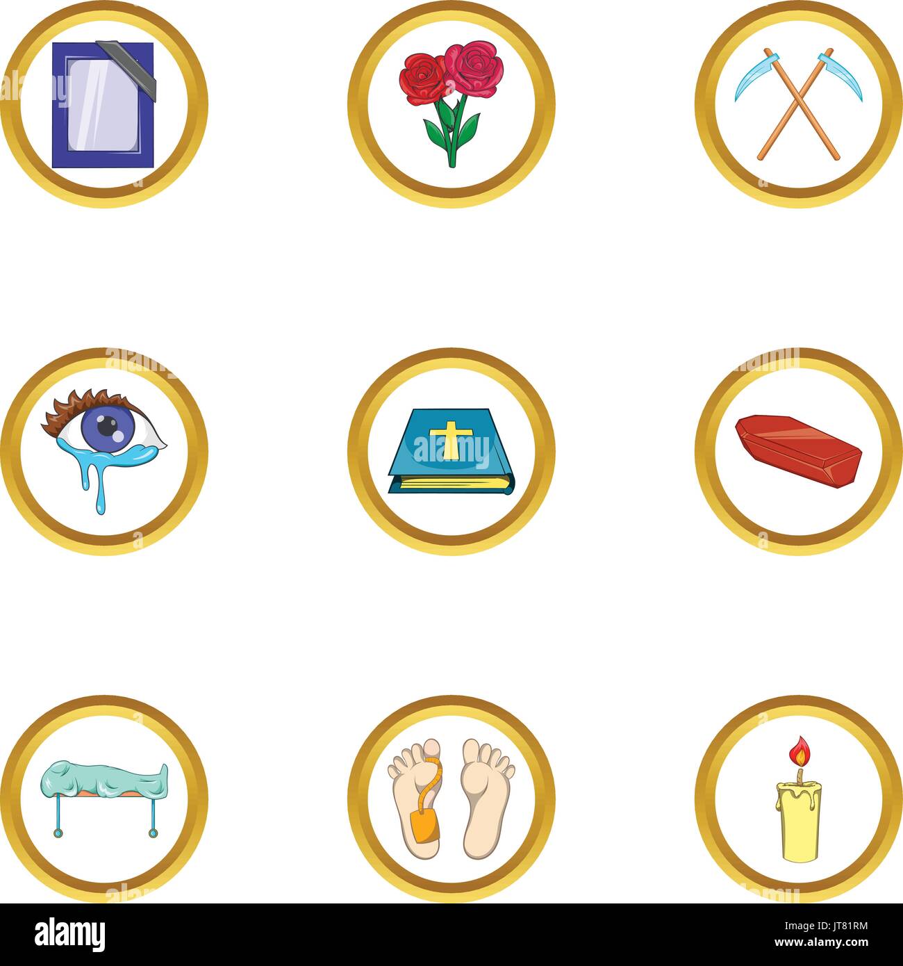 Death ceremony icon set, cartoon style Stock Vector Image & Art - Alamy
