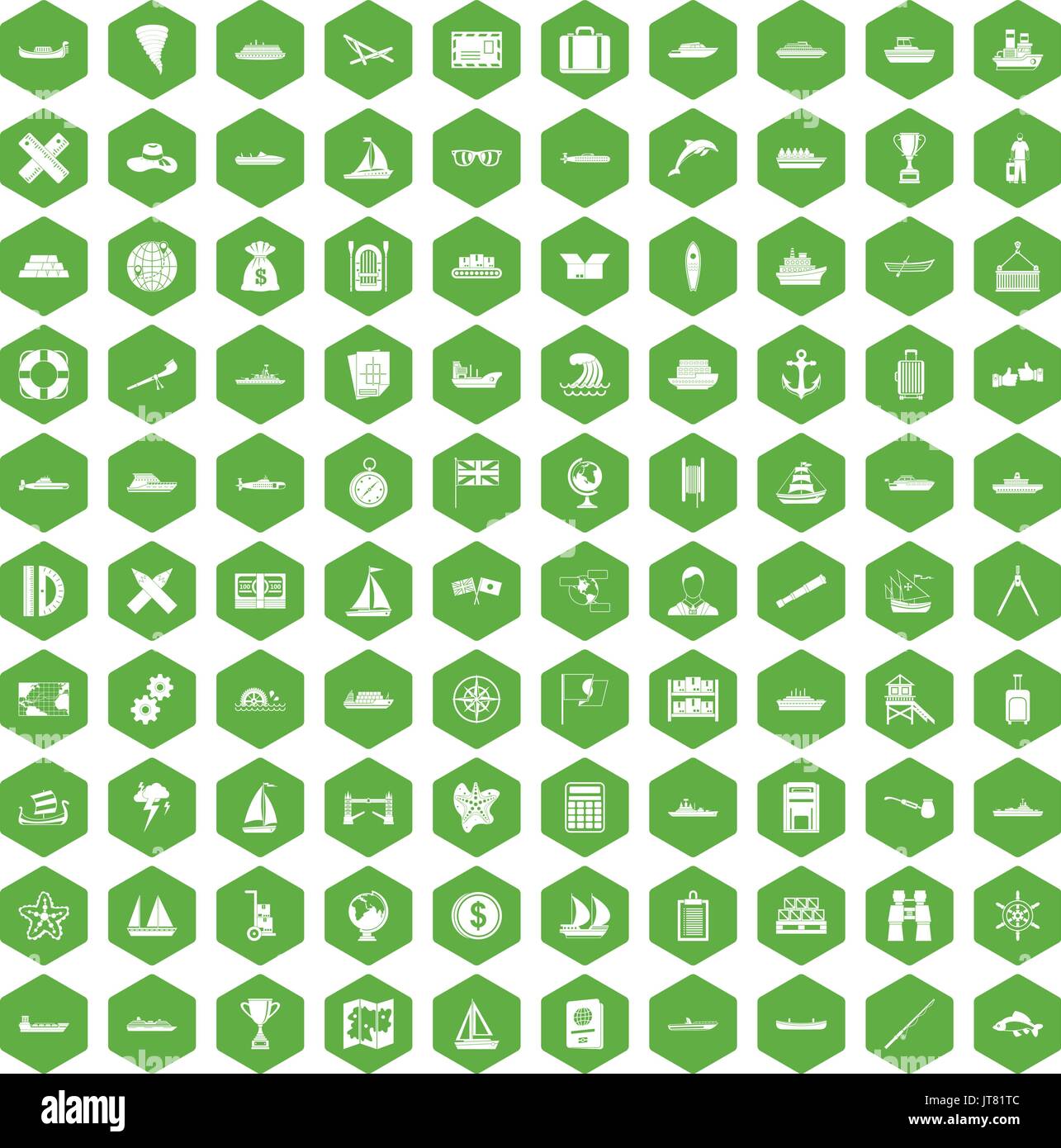 100 shipping icons hexagon green Stock Vector Image & Art - Alamy