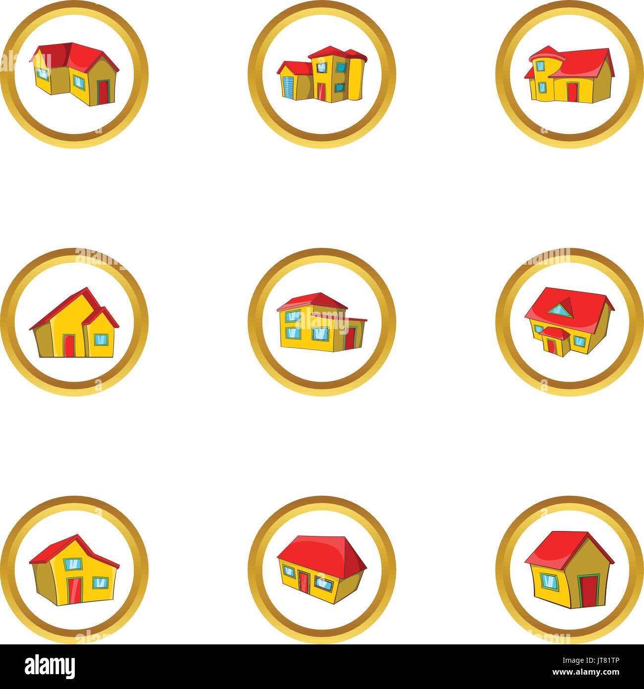 House icon set, cartoon style Stock Vector Image & Art - Alamy