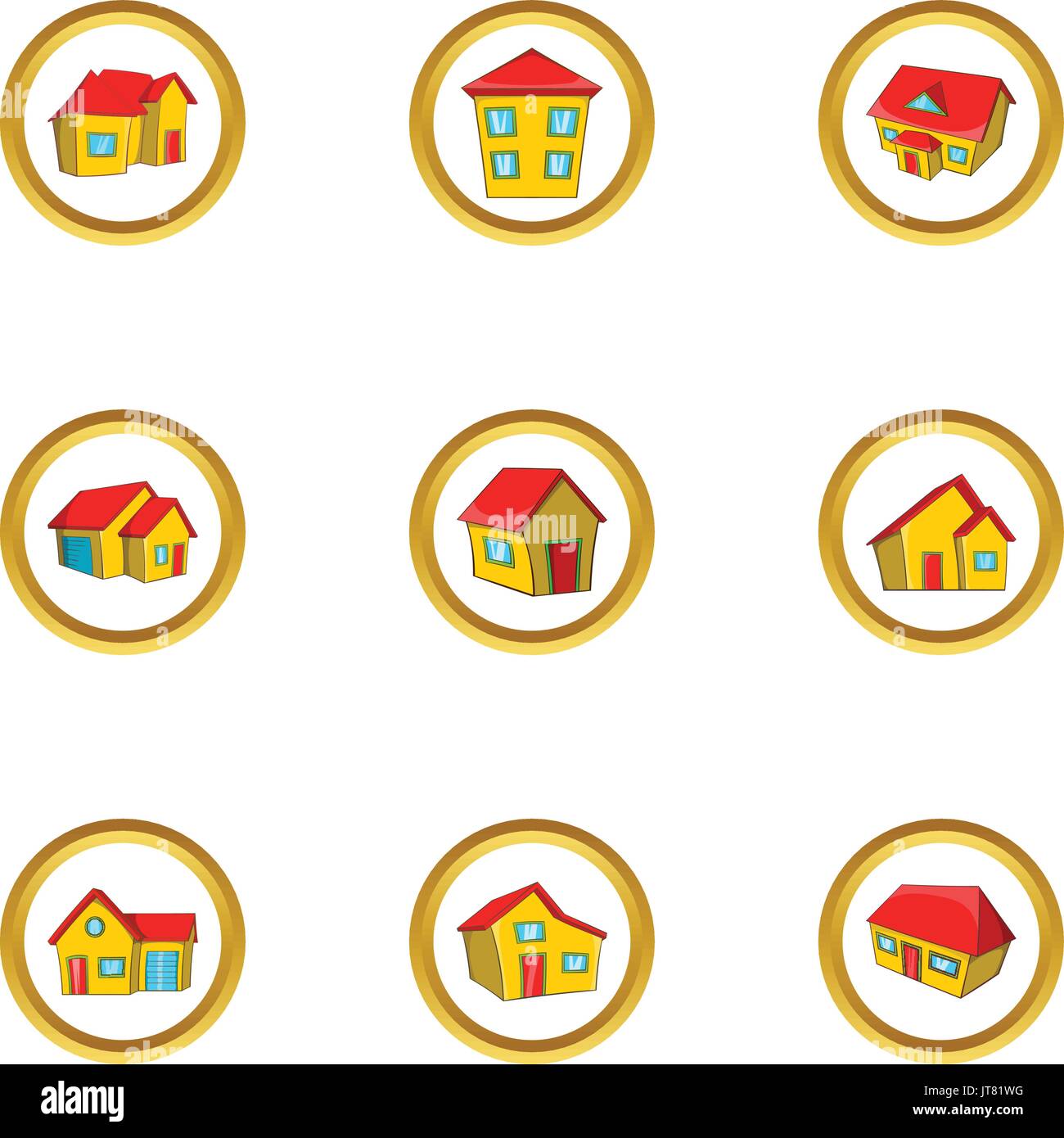 City house icon set, cartoon style Stock Vector Image & Art - Alamy