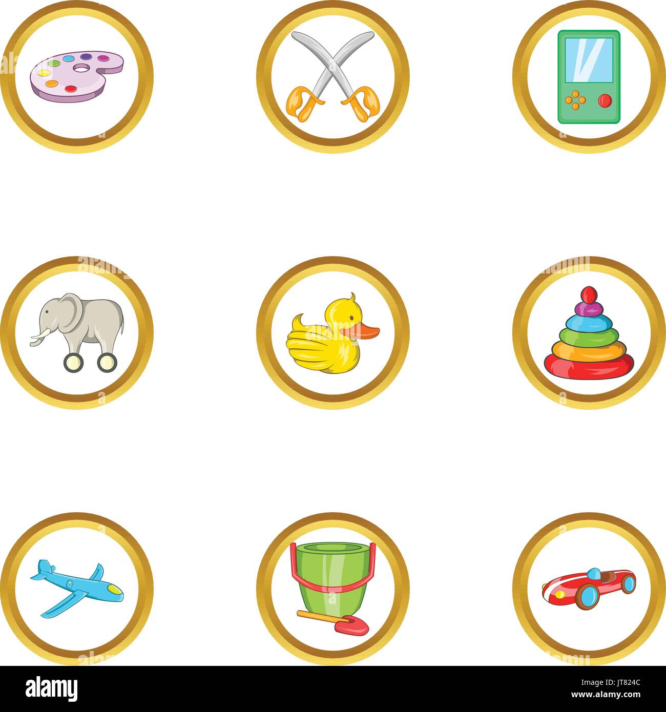 Children toy icon set, cartoon style Stock Vector Image & Art - Alamy