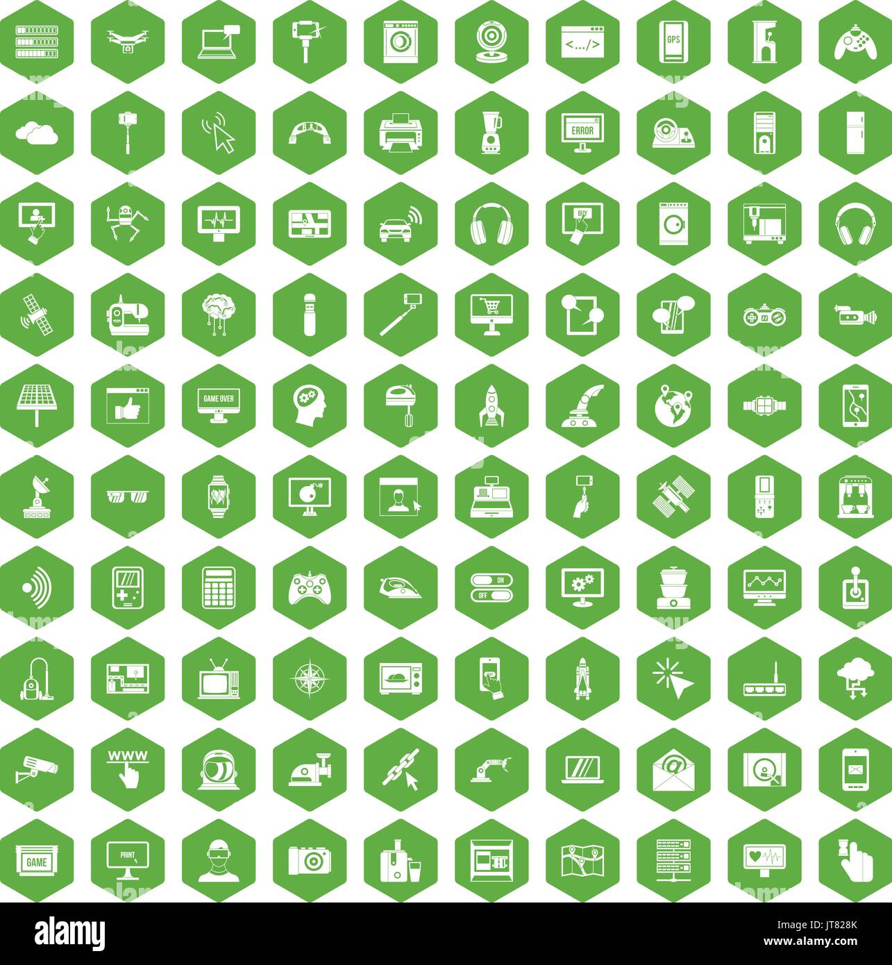 100 software icons hexagon green Stock Vector Image & Art - Alamy