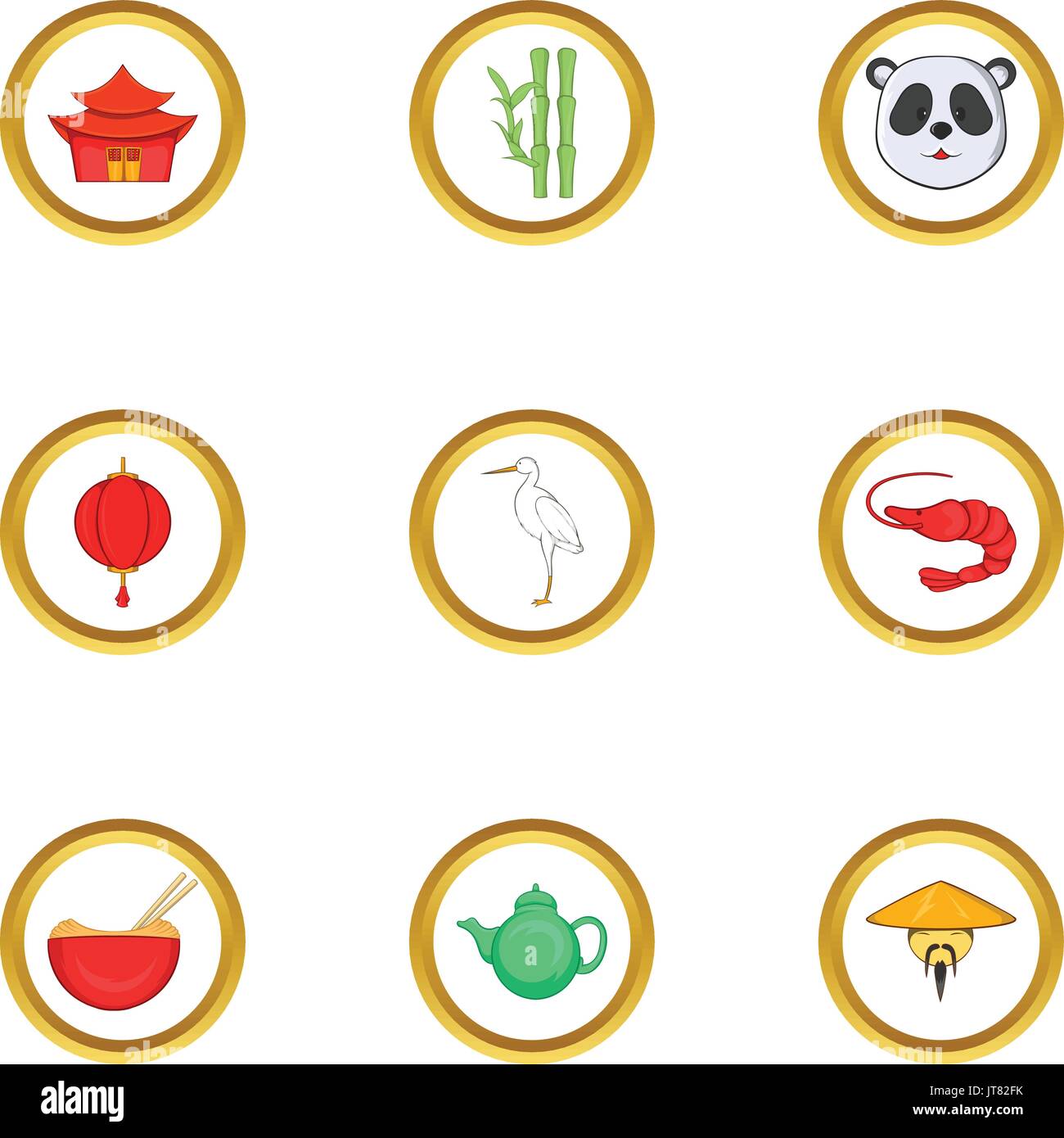 China icon set, cartoon style Stock Vector Image & Art - Alamy