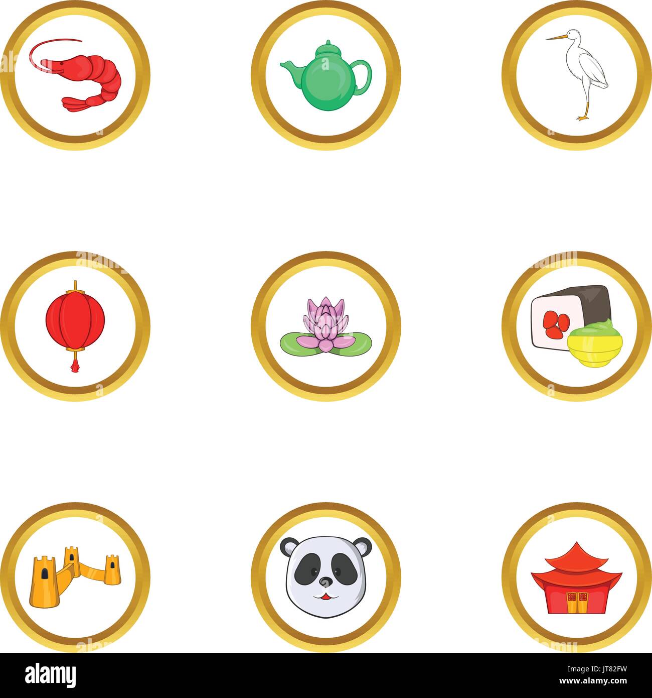 China country icon set, cartoon style Stock Vector Image & Art - Alamy