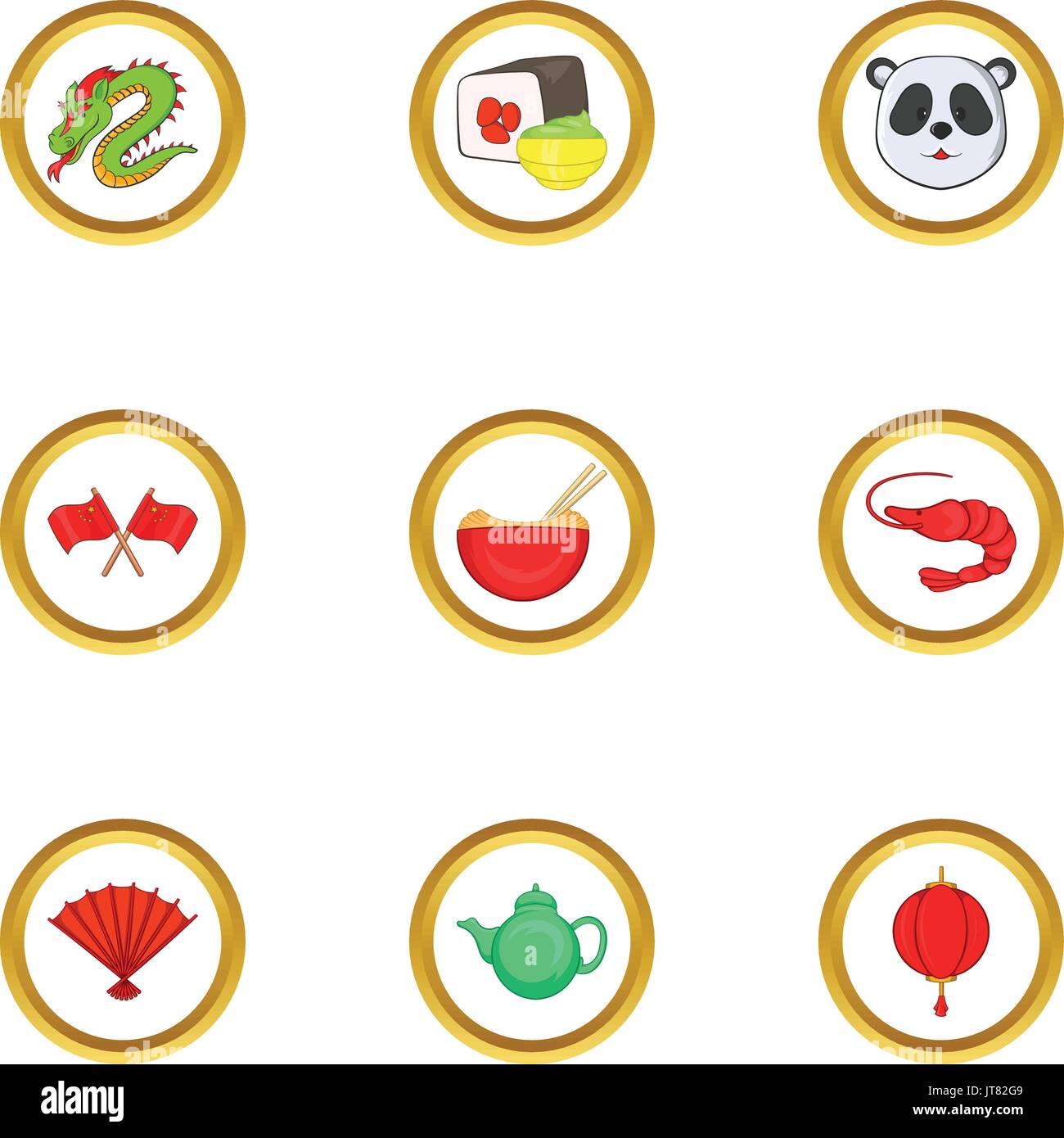 China travel icon set, cartoon style Stock Vector Image & Art - Alamy