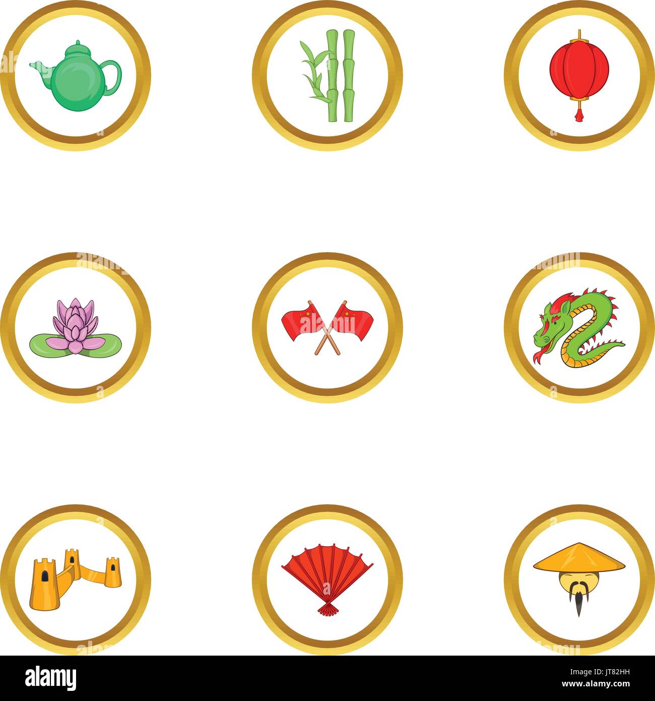 China destination icon set, cartoon style Stock Vector Image & Art - Alamy