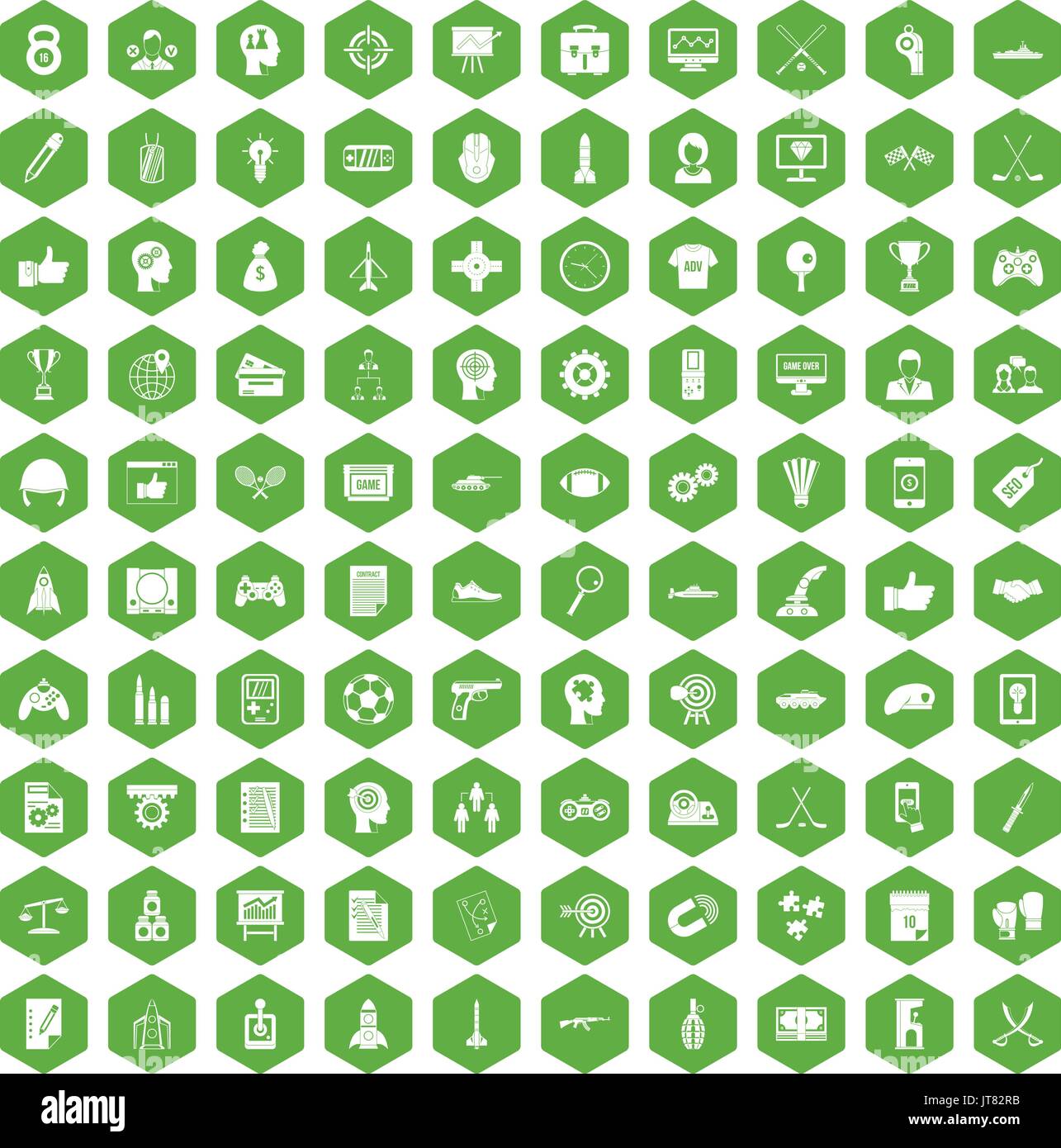100 strategy icons hexagon green Stock Vector Image & Art - Alamy
